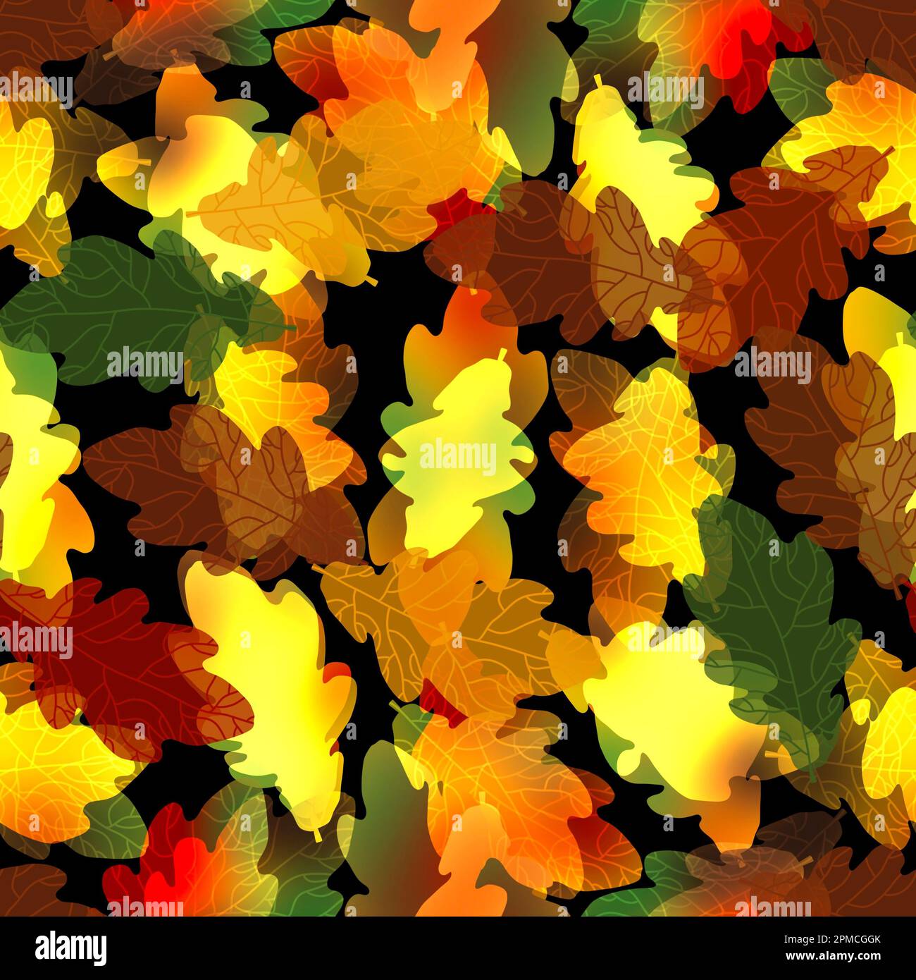 Autumn oak leaves seamless floral pattern for wrapping paper and ...