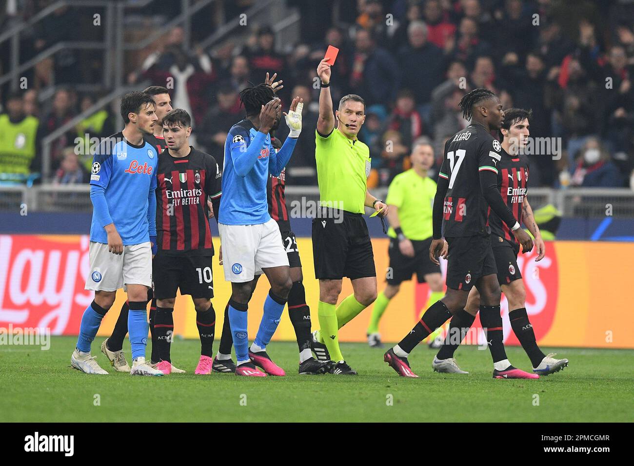 Napoli milan champions league red card hi-res stock photography and ...