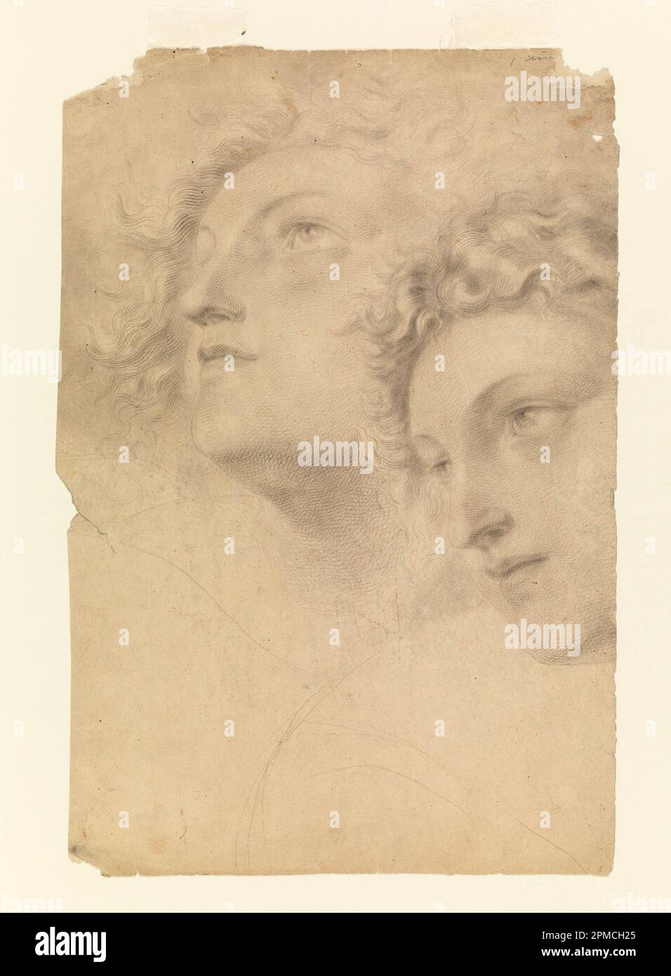 Drawing, Two Female Heads; Leon Dabo (1868–1960); USA; graphite, pen ...