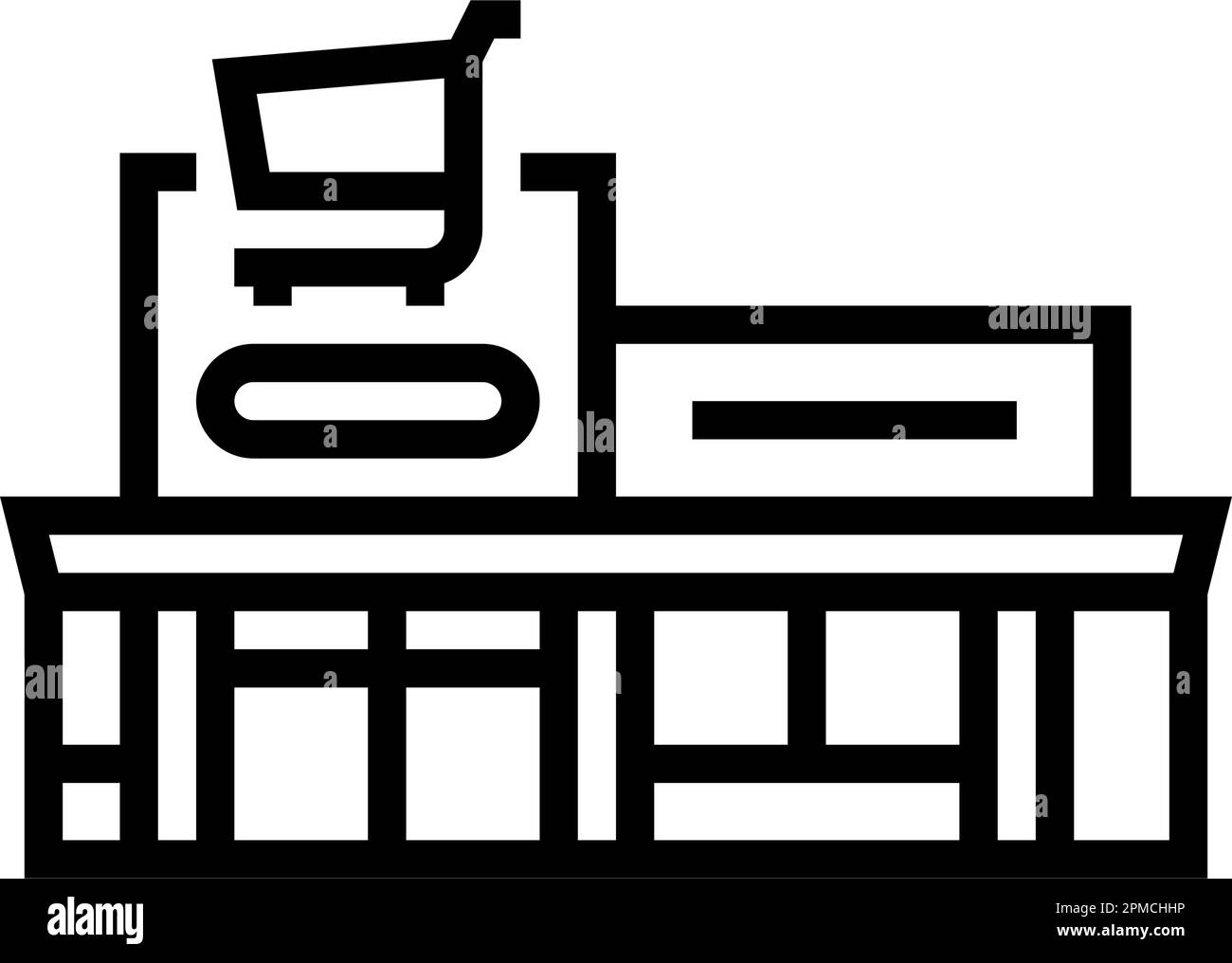 supermarket store line icon vector illustration Stock Vector Image ...