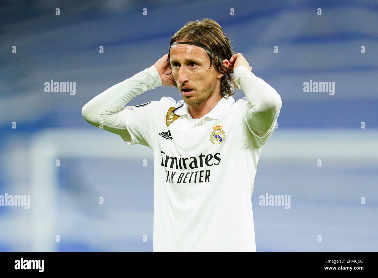 Madrid, Spain. 12/04/2023, Luka Modric of Real Madrid during the UEFA ...