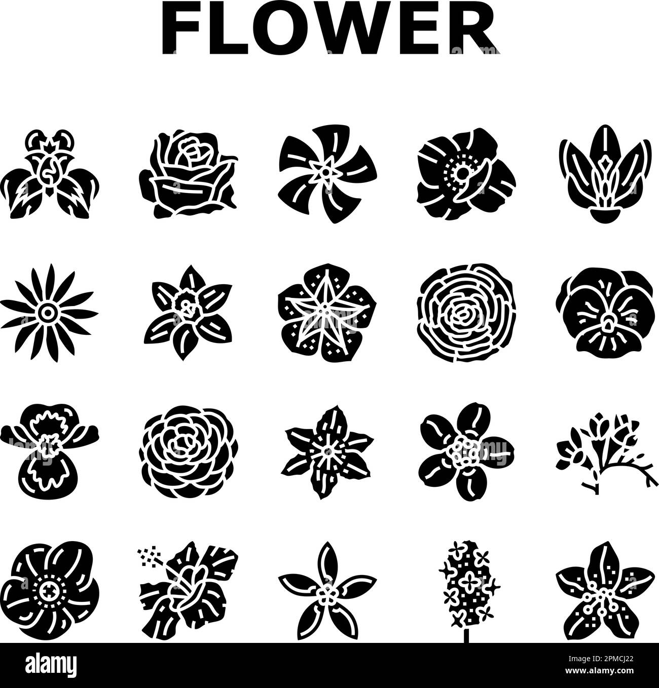 flower blossom spring icons set vector Stock Vector Image & Art - Alamy