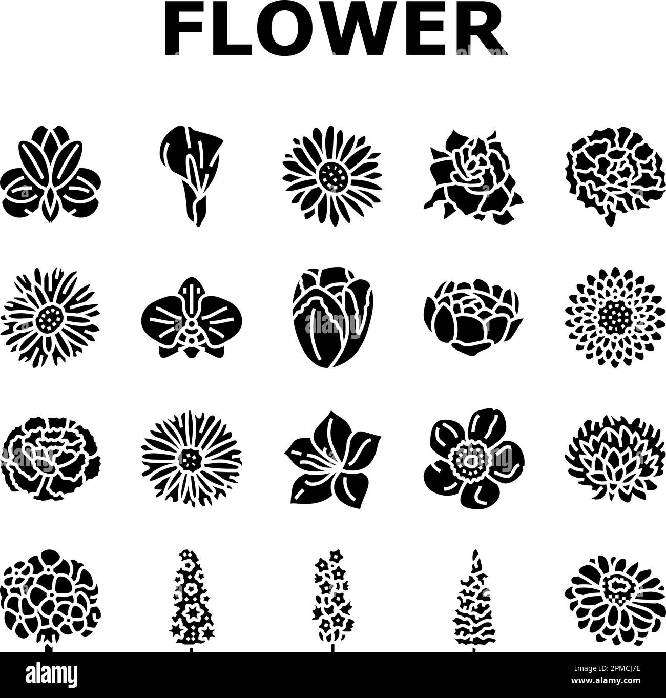 flower spring floral blossom icons set vector Stock Vector Image & Art ...