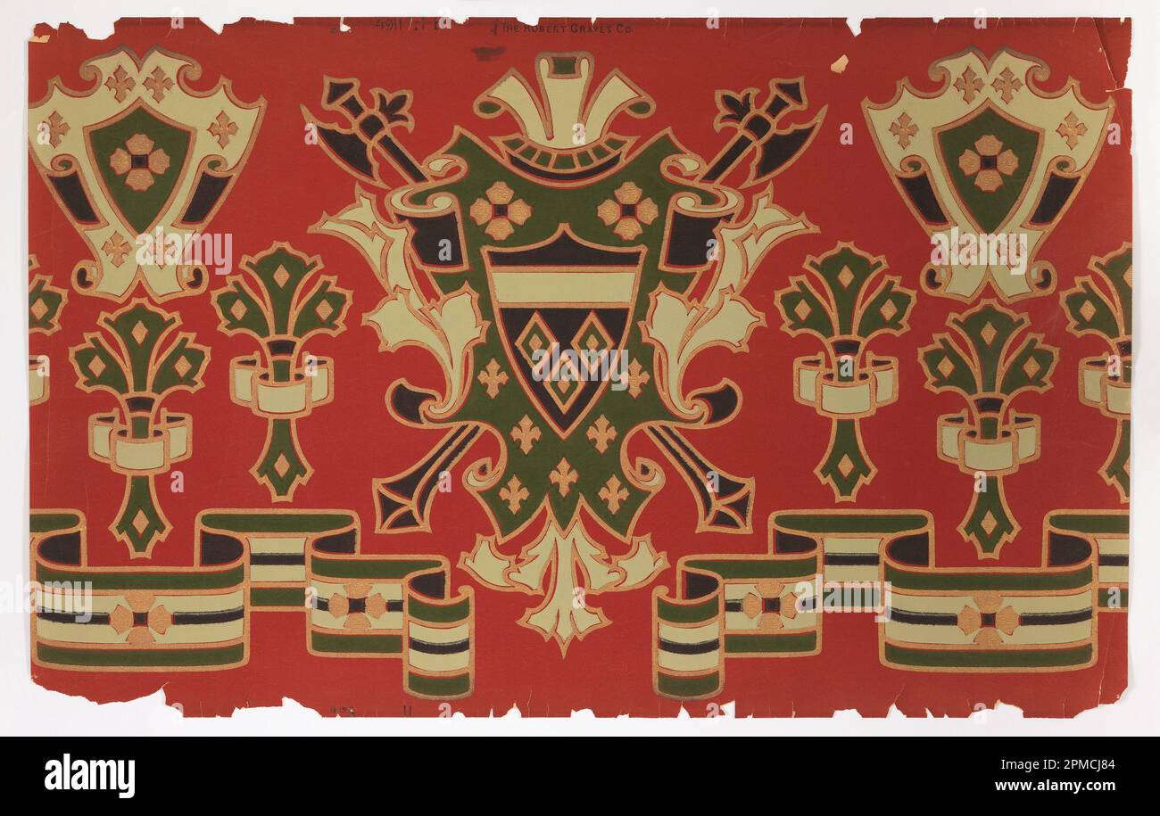 Frieze, Ribbon and Shield Decoration; Manufactured by Robert Graves Co ...