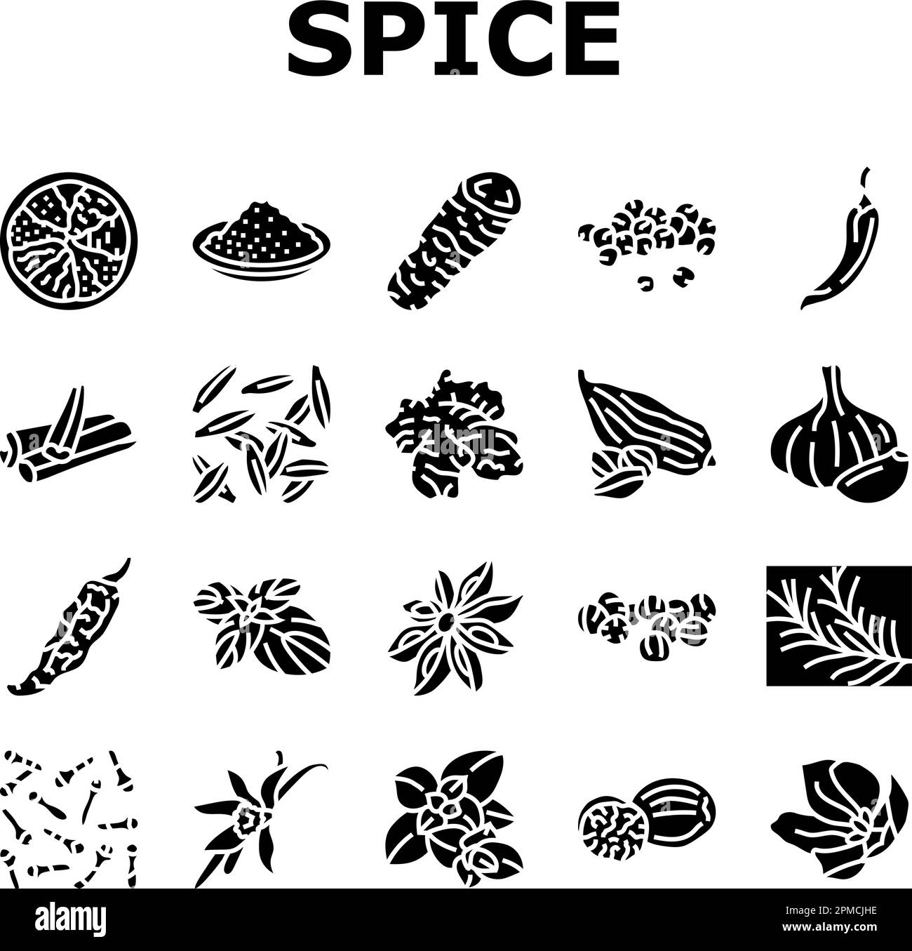 spice food herb leaf icons set vector Stock Vector Image & Art - Alamy