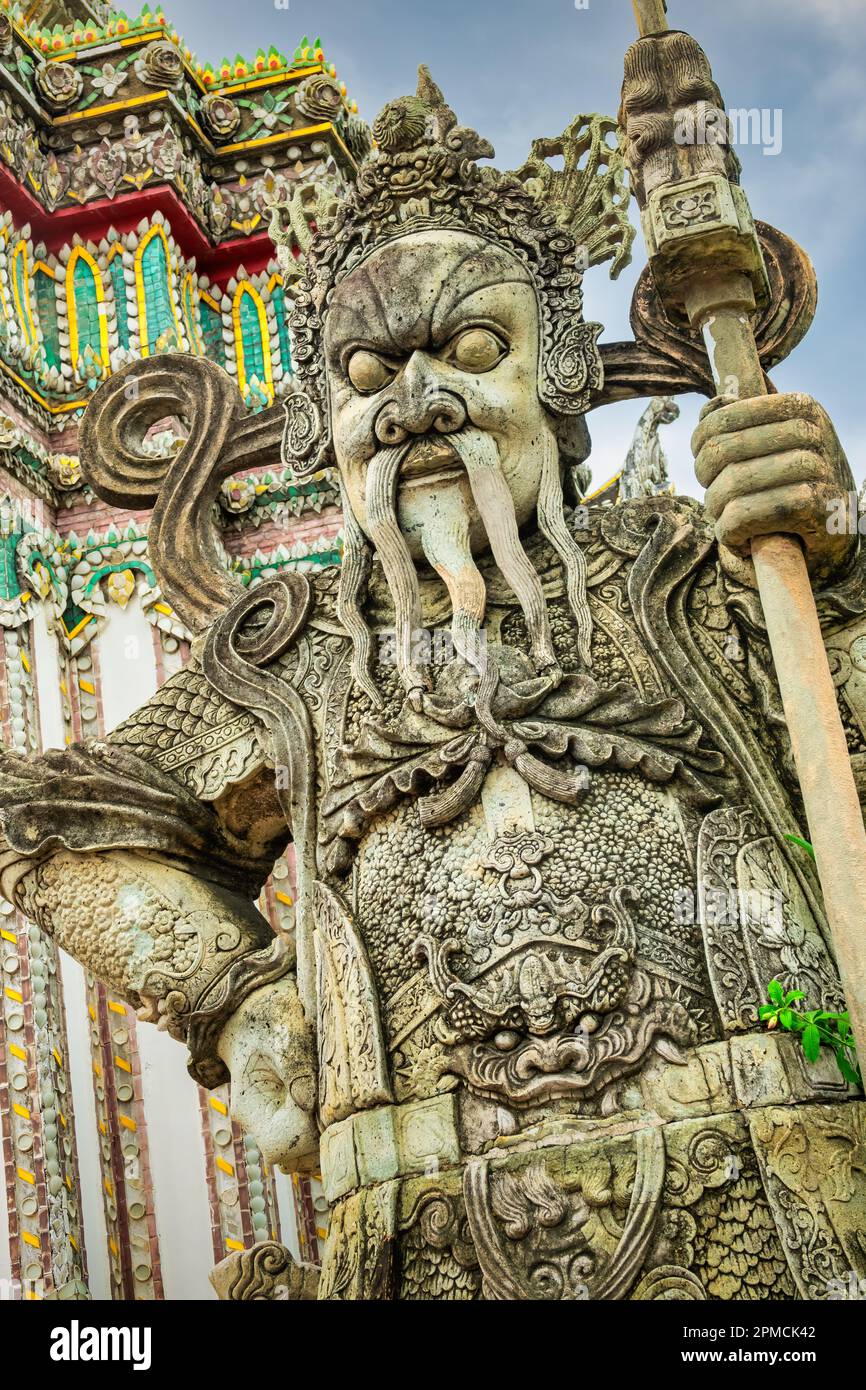 Guardian figure at Wat Pho in Bangkok, Thailand Stock Photo - Alamy