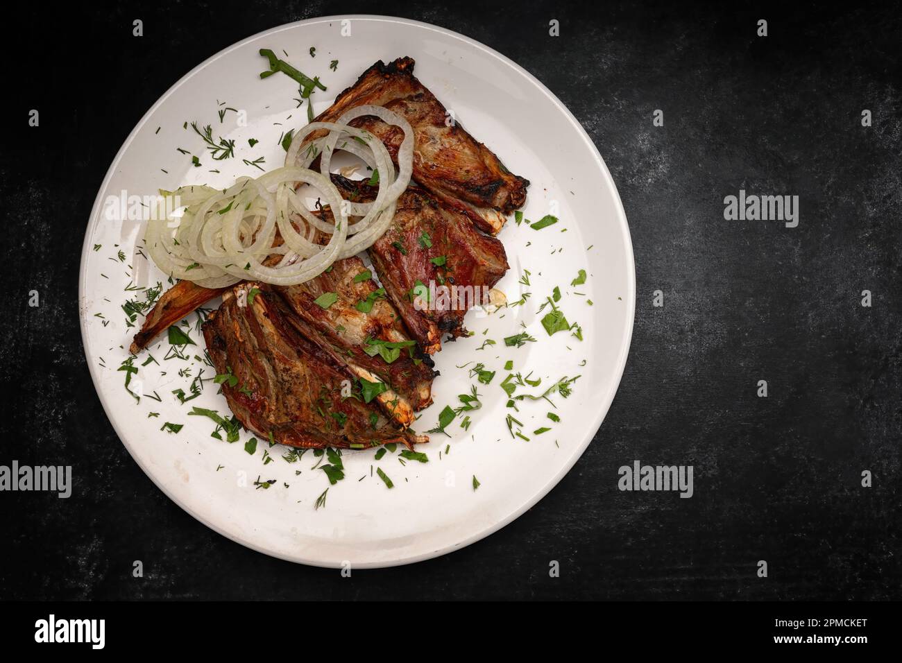 Fried ribs onion rings hi-res stock photography and images - Alamy