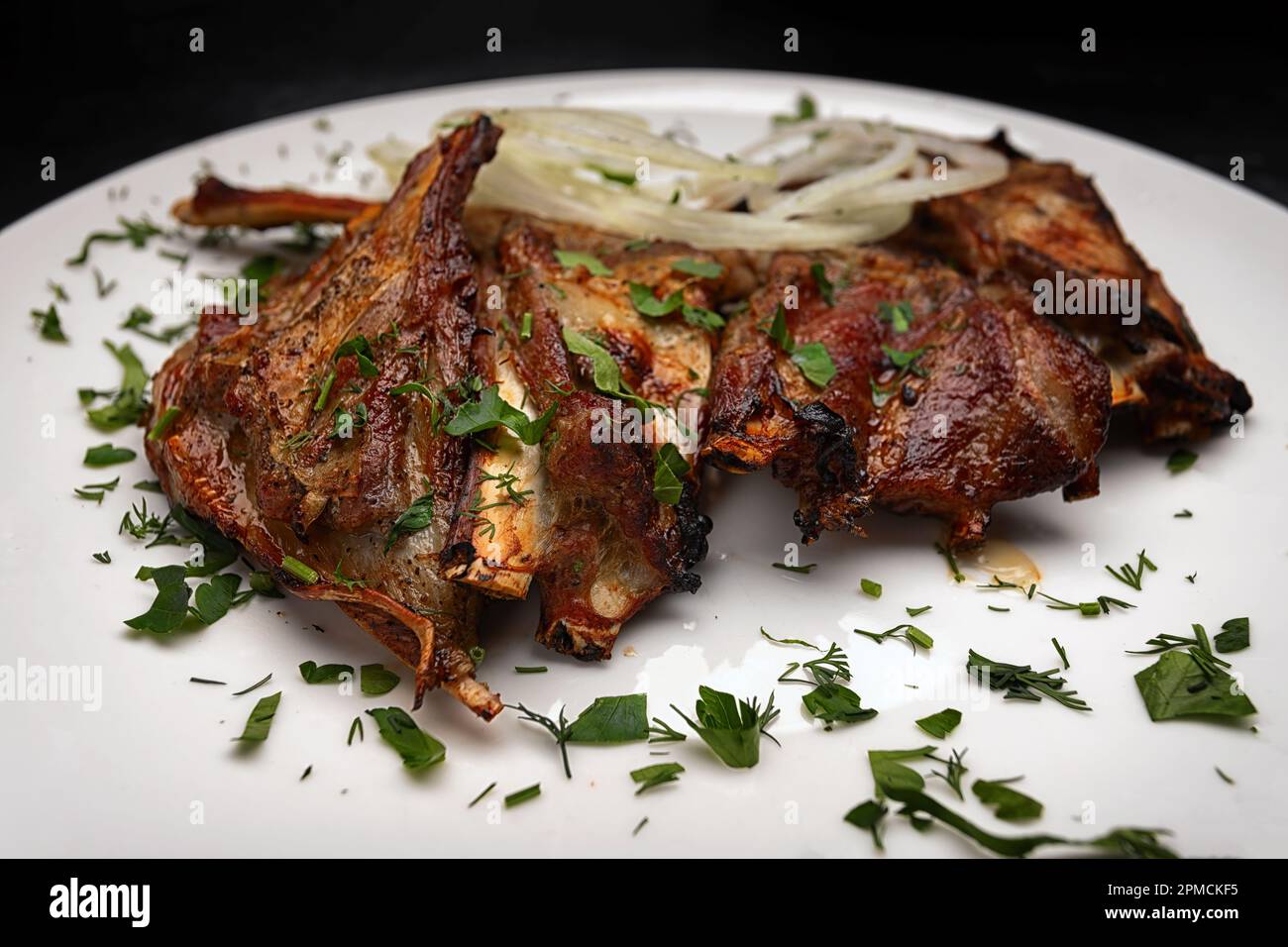 Fried ribs onion rings hi-res stock photography and images - Alamy