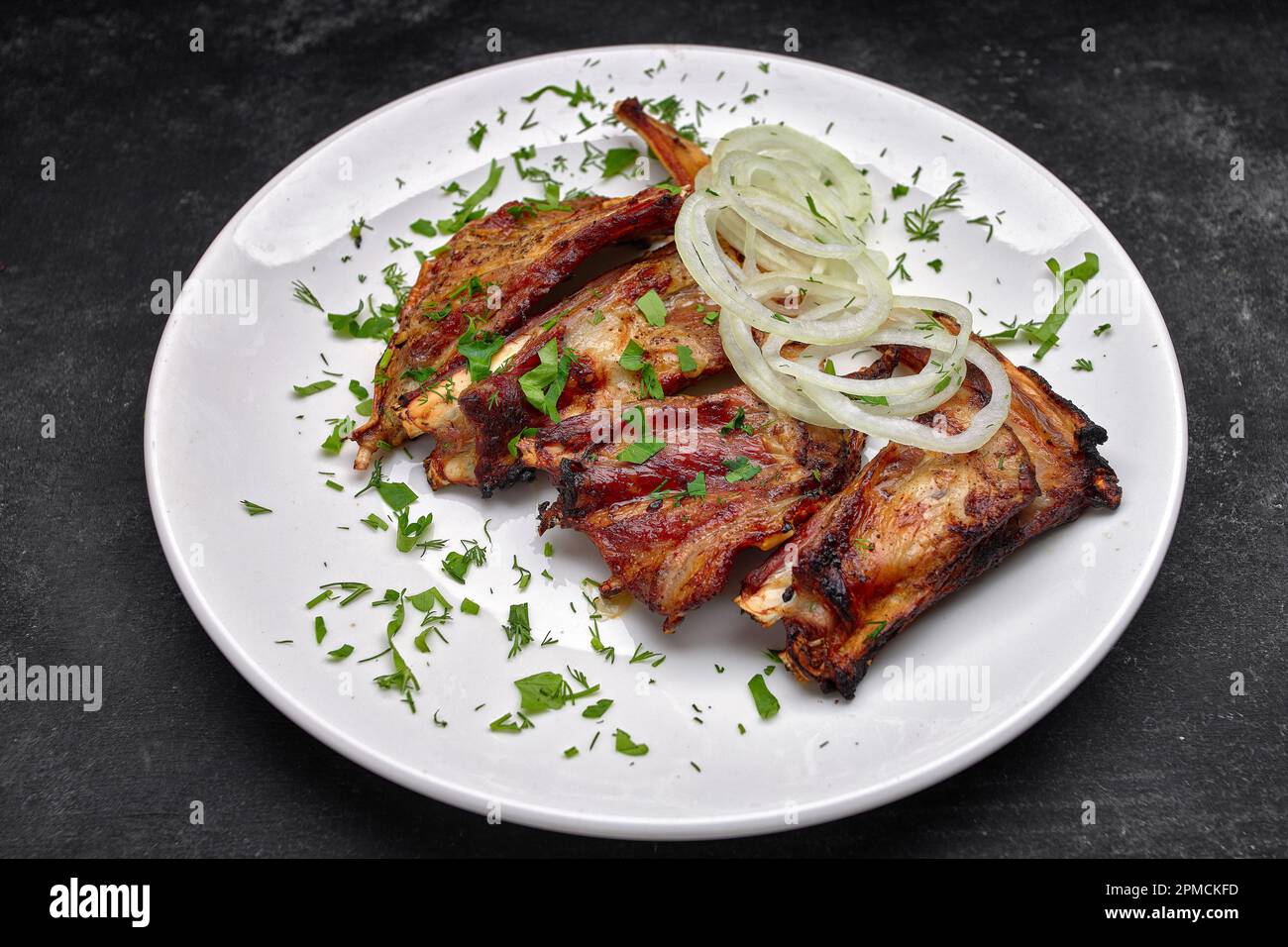 Fried ribs onion rings hi-res stock photography and images - Alamy
