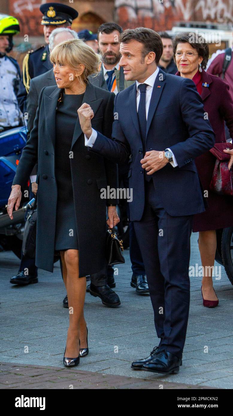 Amsterdam, Niederlande. 12th Apr, 2023. President Emmanuel Macron and ...