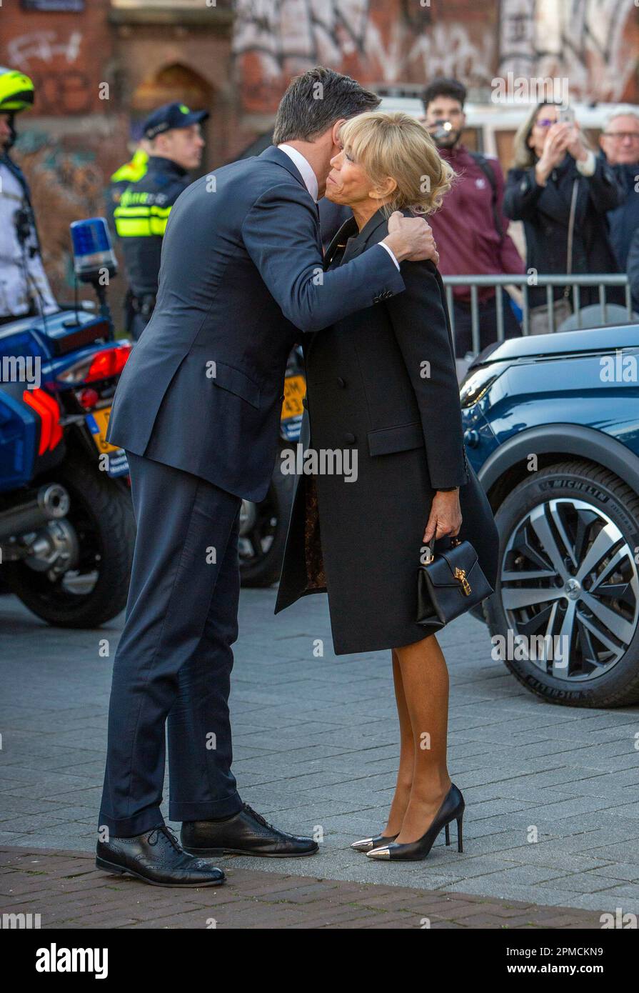 Amsterdam, Niederlande. 12th Apr, 2023. Mrs. Bridget Macron arrive at ...