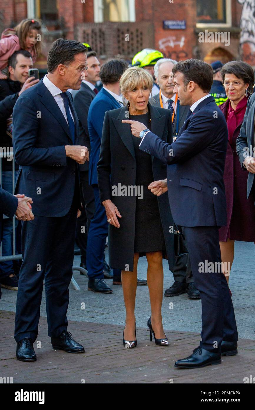 Amsterdam, Niederlande. 12th Apr, 2023. President Emmanuel Macron and ...