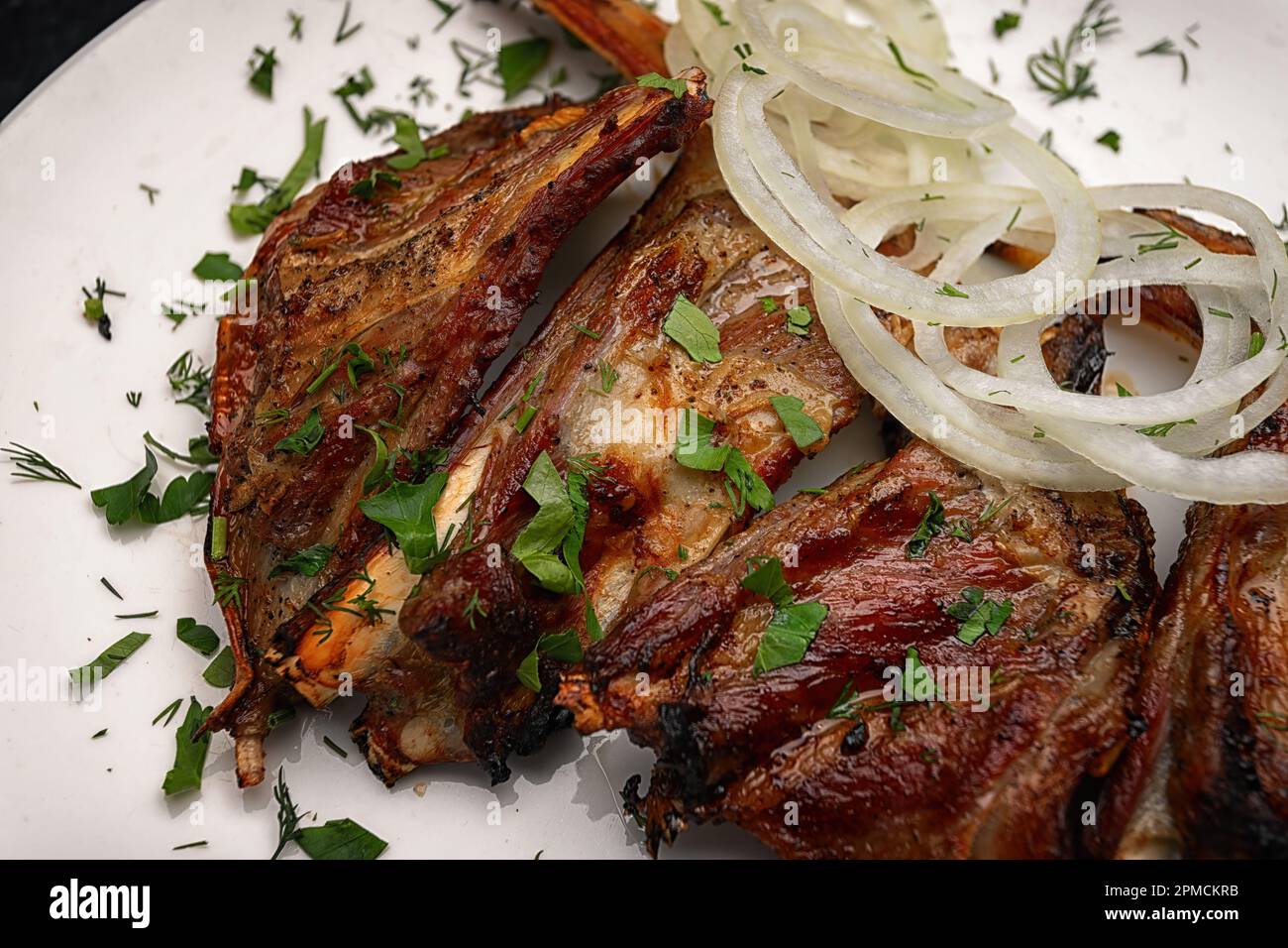 Fried ribs onion rings hi-res stock photography and images - Alamy