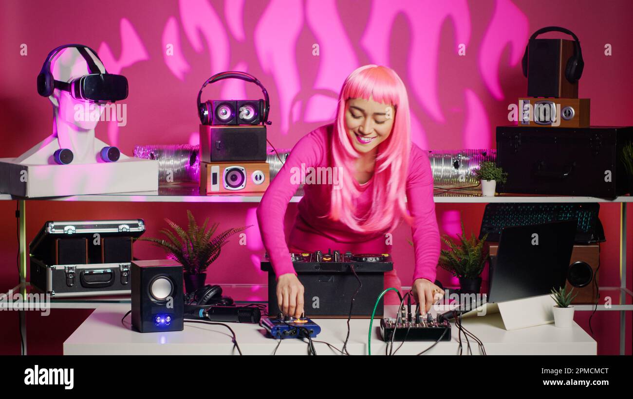 Artist controlling music rhythm using hi-res stock photography and ...