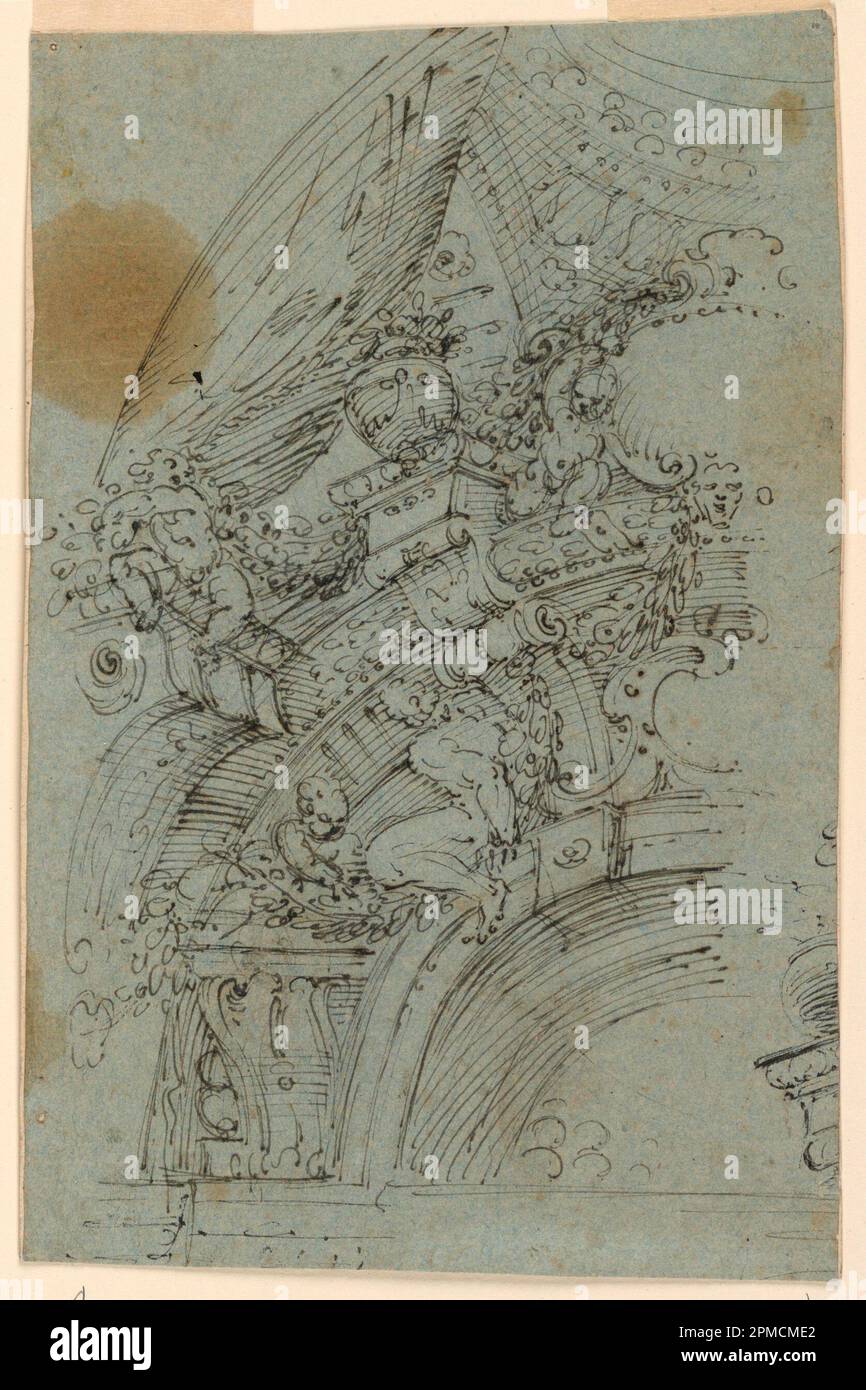 Drawing, Design for a Domed Ceiling; Italy; pen and ink on paper Stock ...