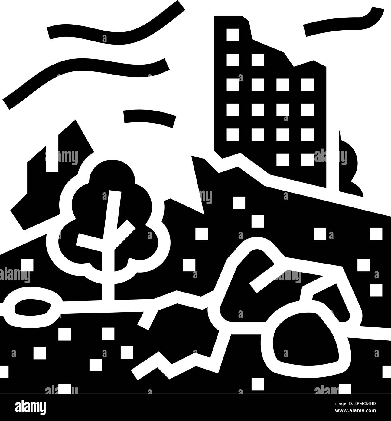 nature apocalypse glyph icon vector illustration Stock Vector Image ...