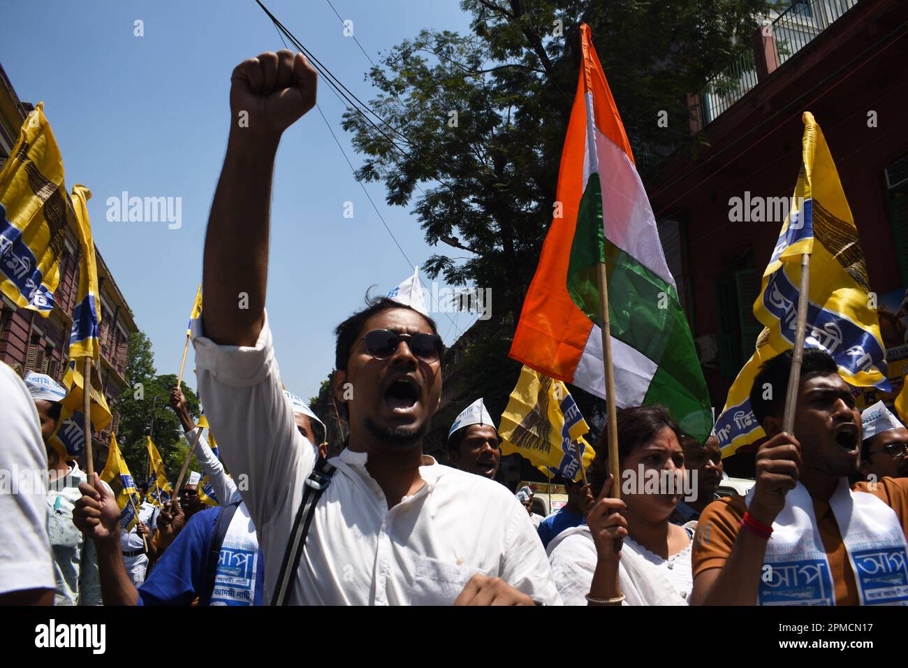 Kolkata, India. 12th Apr, 2023. Aam Aadmi Party (AAP) West Bengal Unit ...