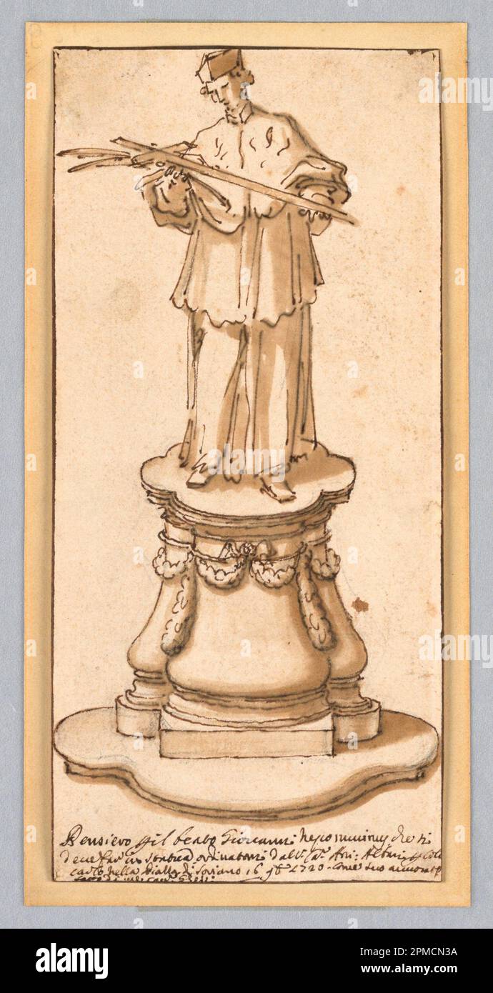 Drawing, Design for a Monument to a Cardinal; Unknown (Roman); pen and ...