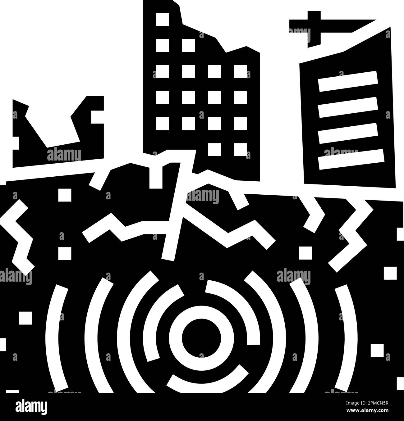 siesmic collapse glyph icon vector illustration Stock Vector Image ...