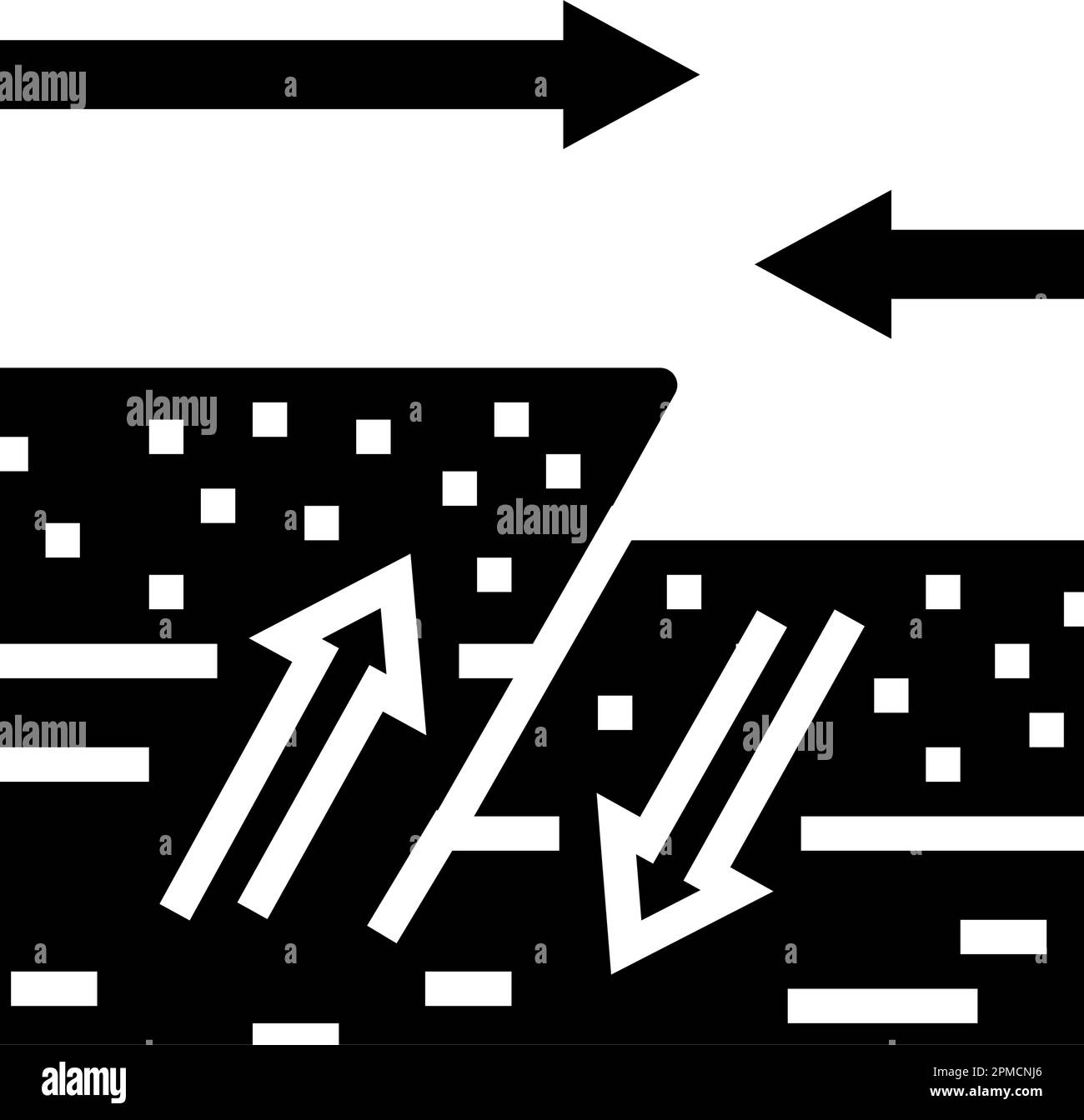 compression thrust earthquake glyph icon vector illustration Stock ...