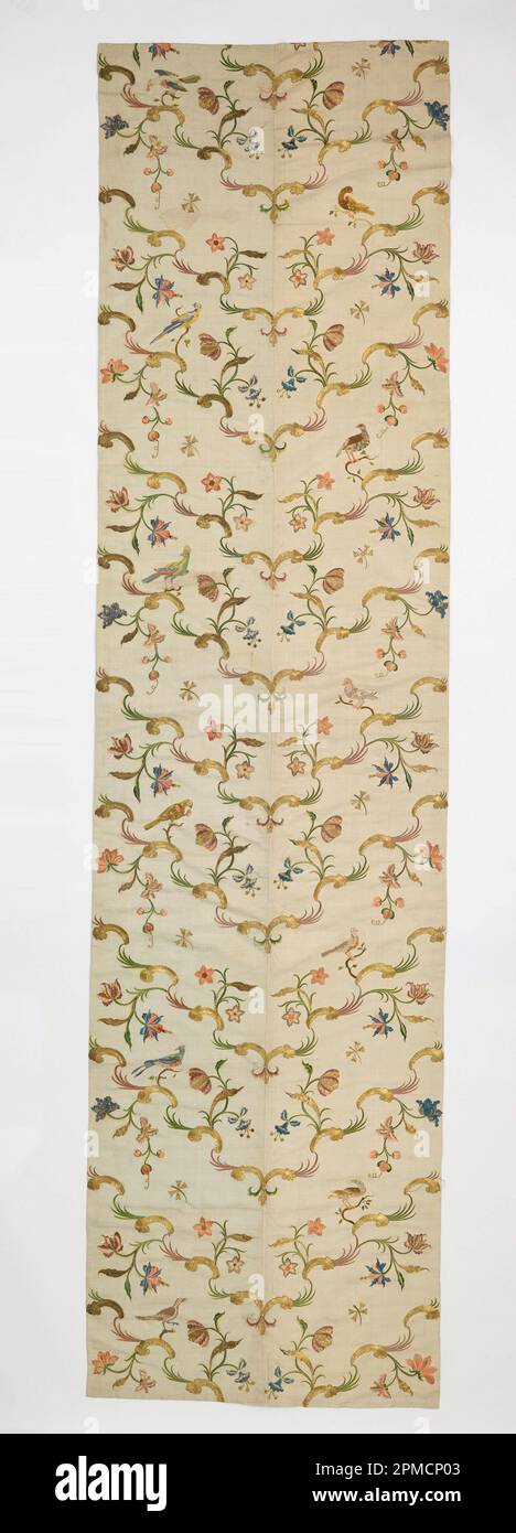 Bed Hanging (France); silk, metal-wrapped silk-core yarns Stock Photo ...