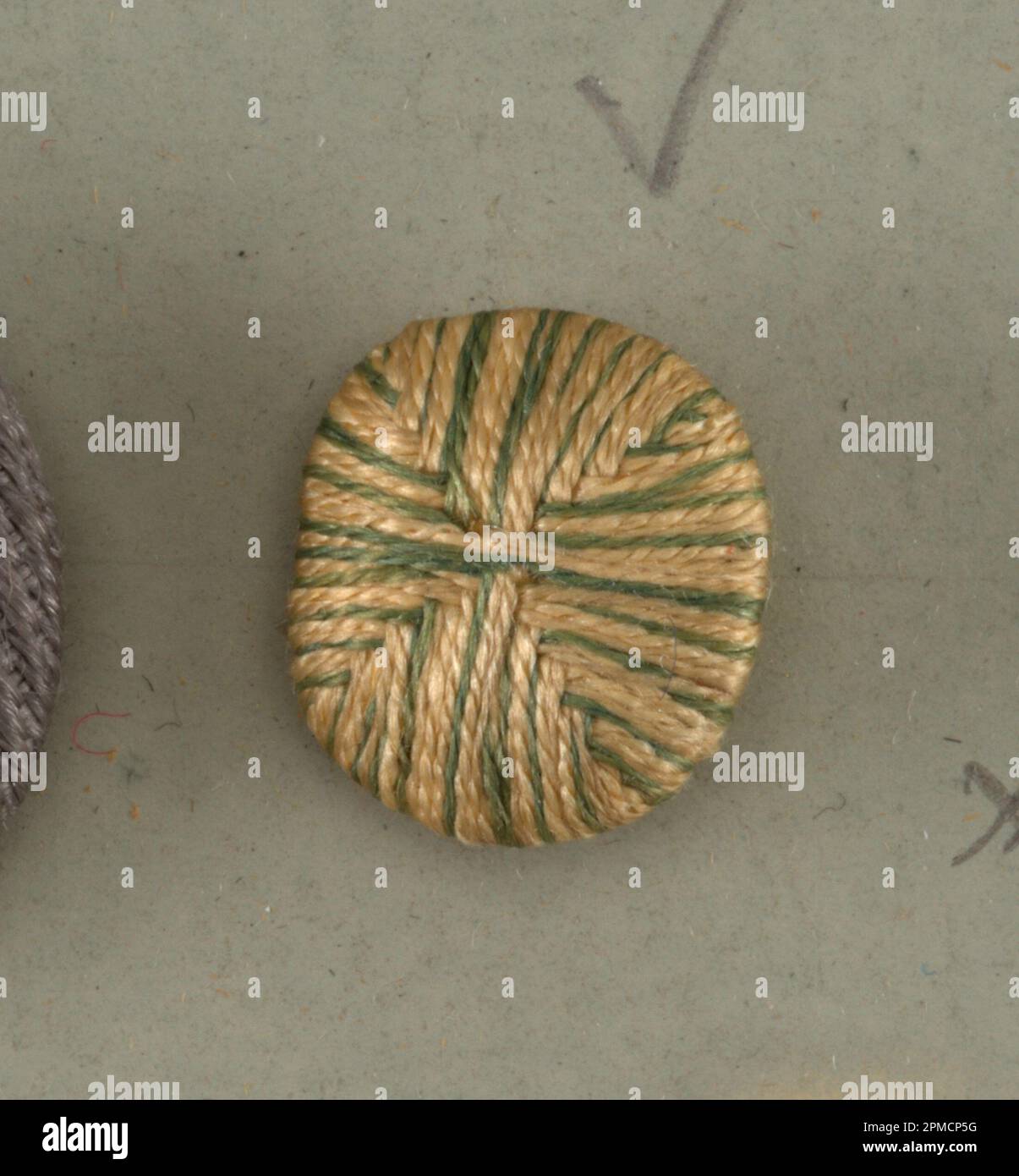 Buttons (France); silk thread wound on bone or wood form Stock Photo ...