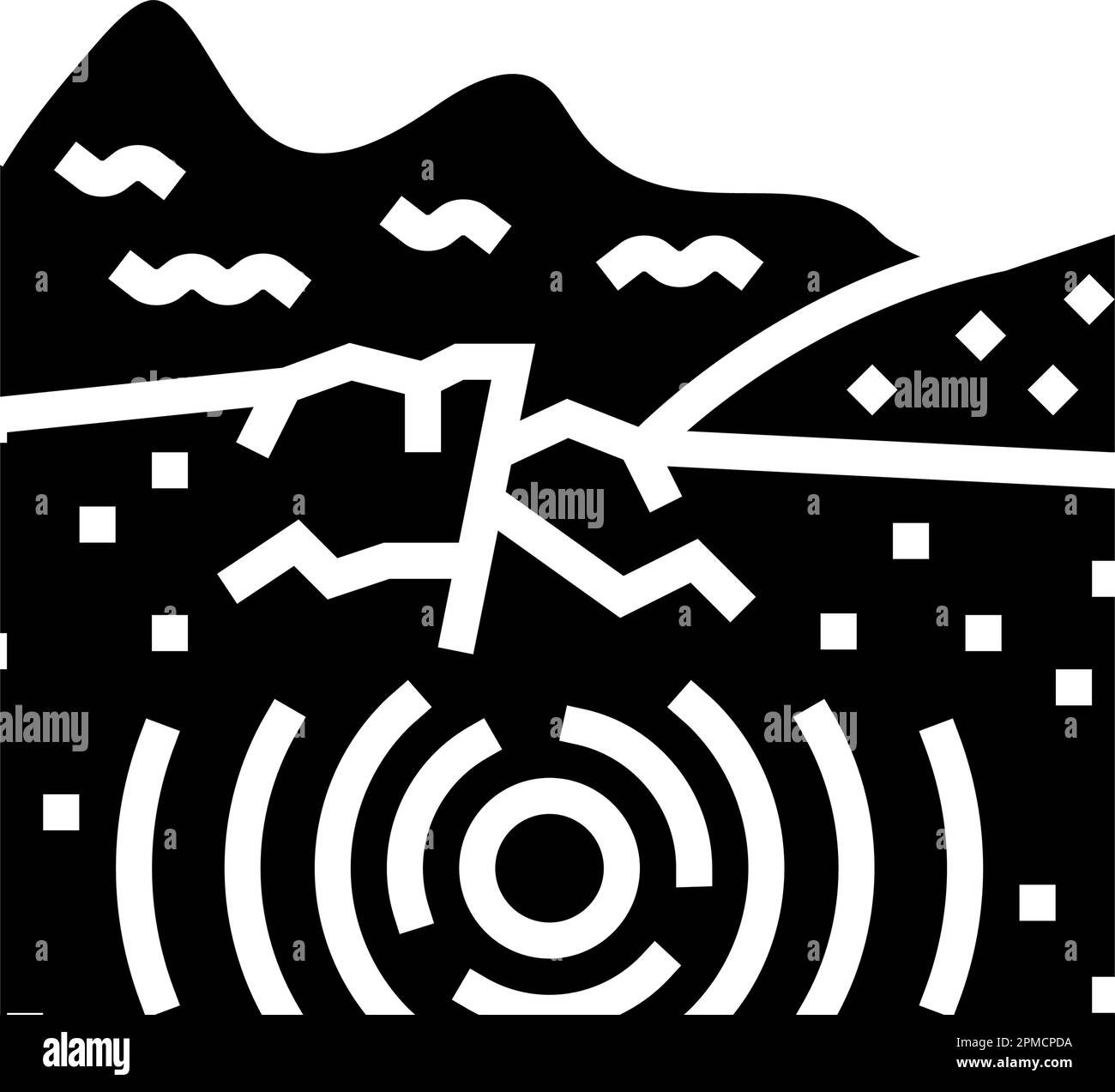 tsunami earthquake glyph icon vector illustration Stock Vector Image ...