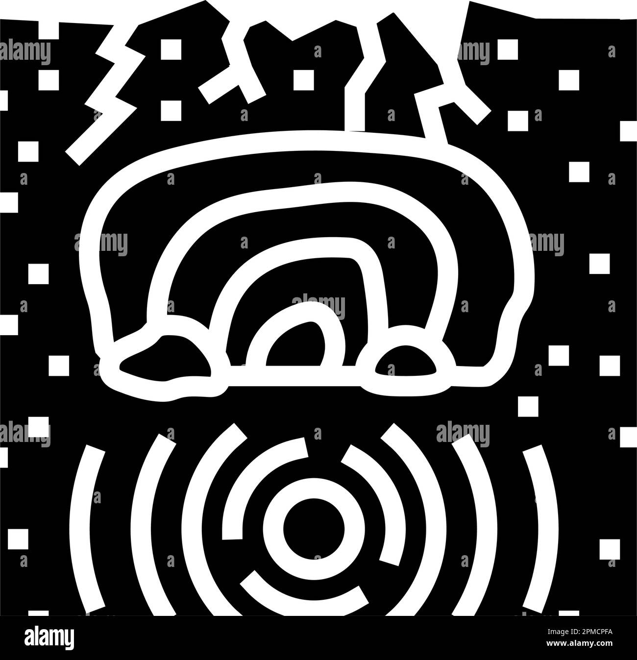 collapse earthquake disaster glyph icon vector illustration Stock ...