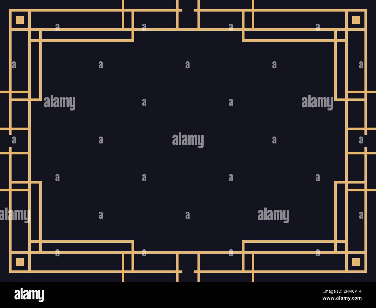 Art deco frame. Vintage linear border. Design a template for ...