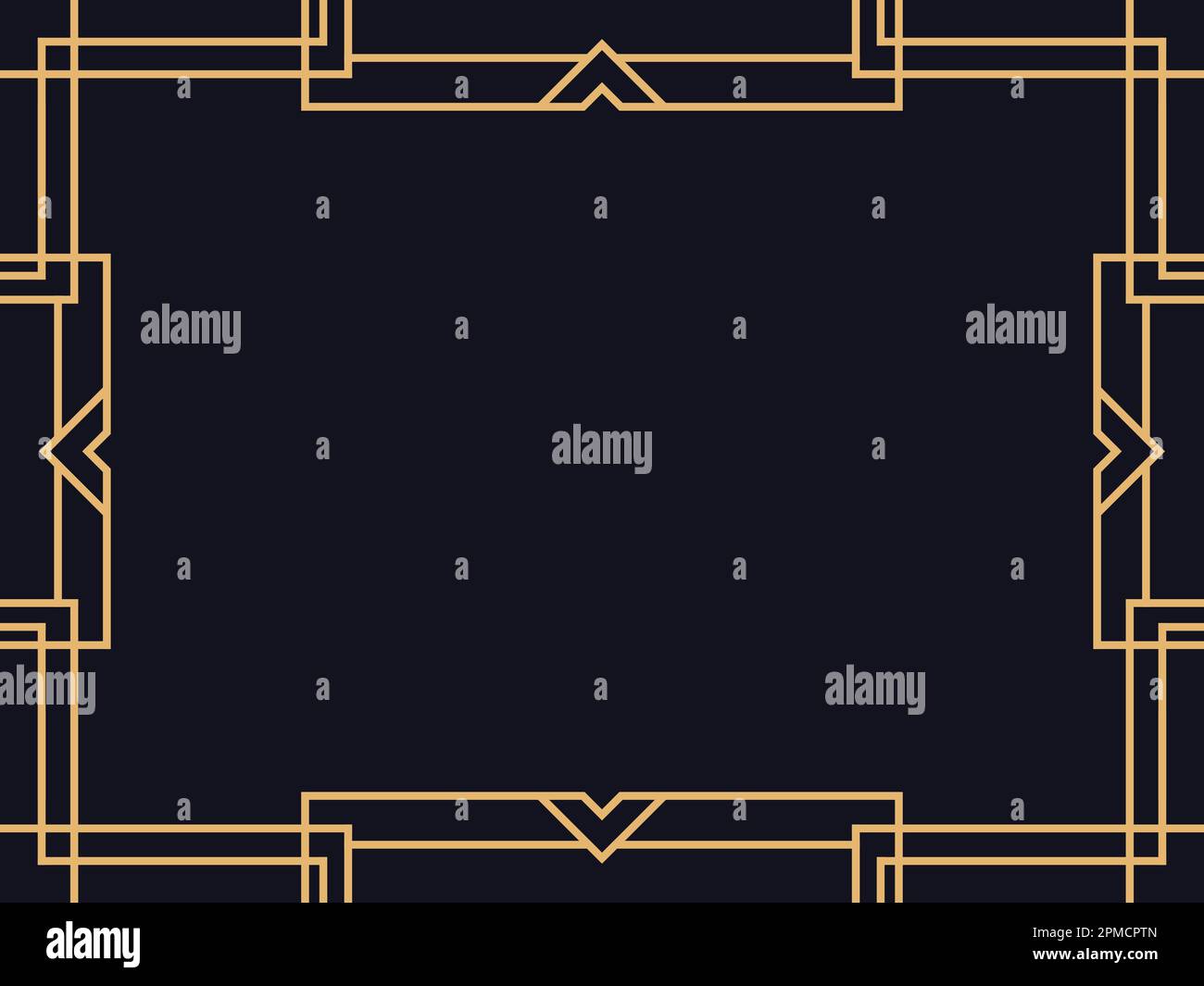 Art deco frame. Vintage linear border. Design a template for ...