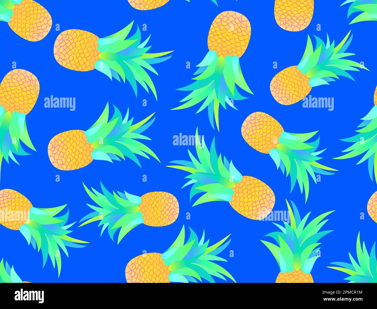 Pineapple seamless pattern. Summer fruit pattern. Pineapple fruit with ...