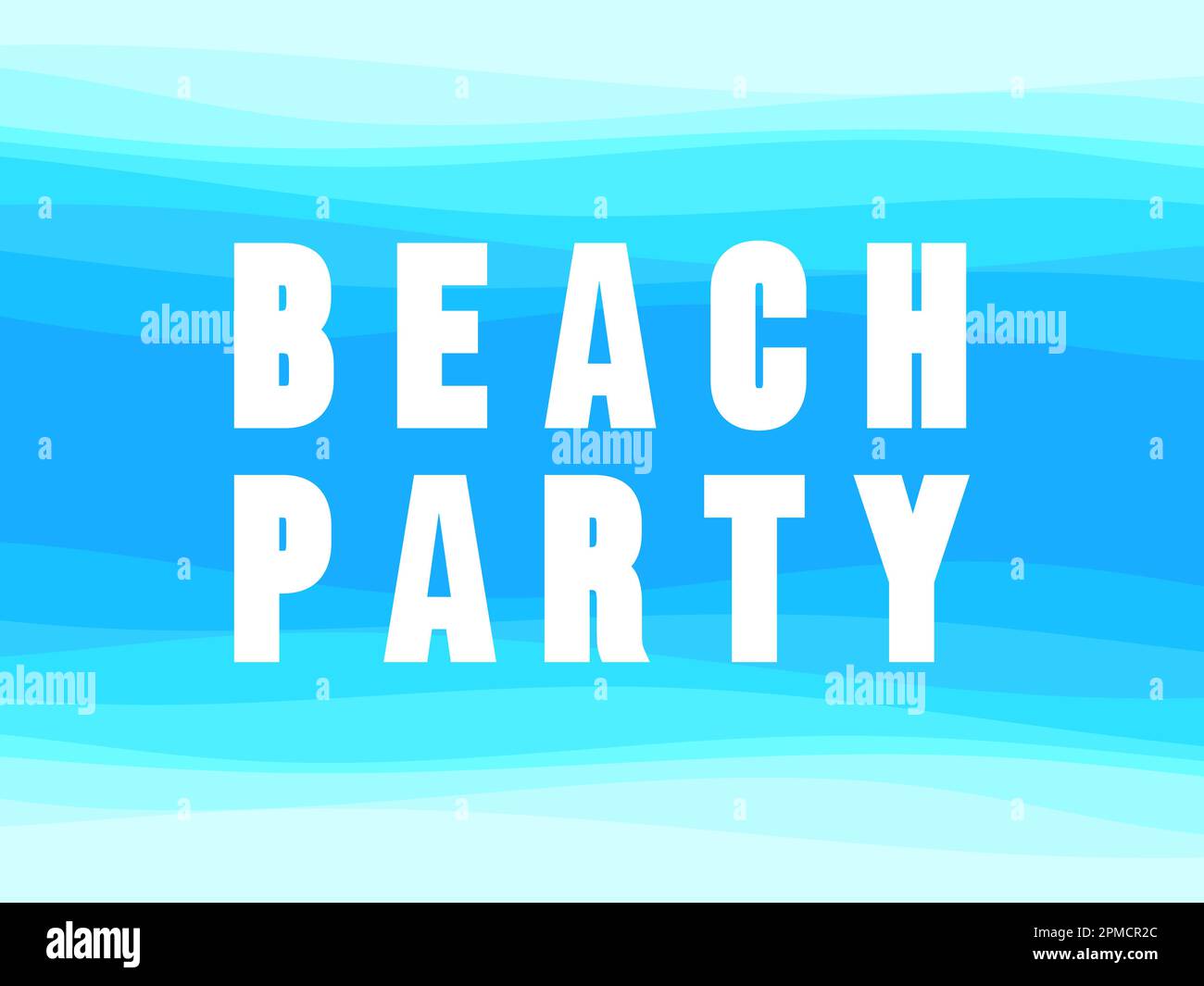 Beach party poster with text on sea waves background. Ocean water view ...