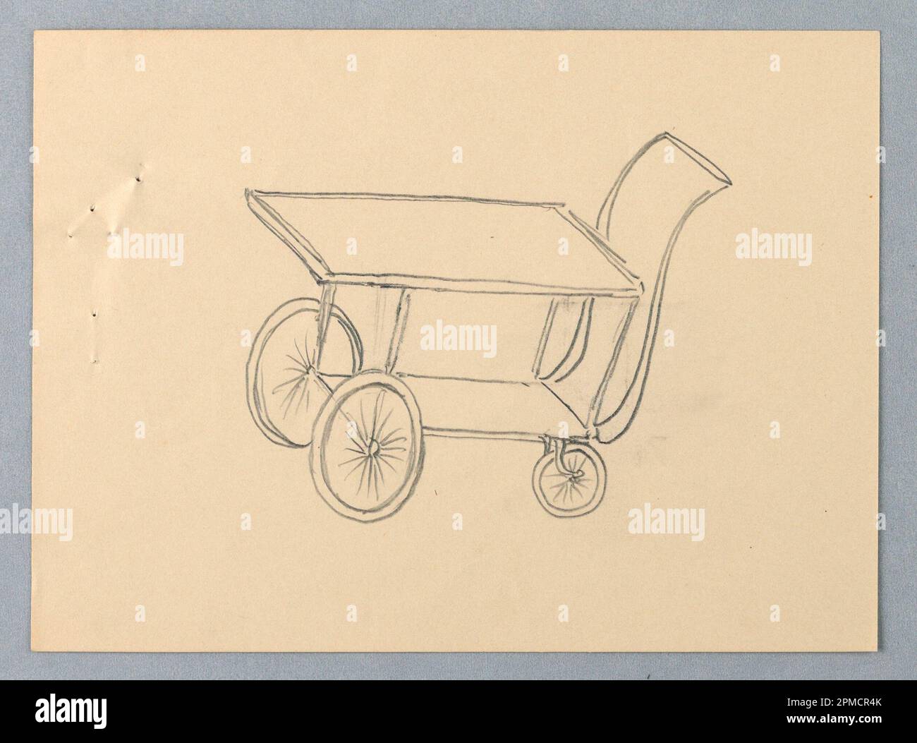 Drawing, Design for Rolling Serving Table with Two Trays; Designed by A ...
