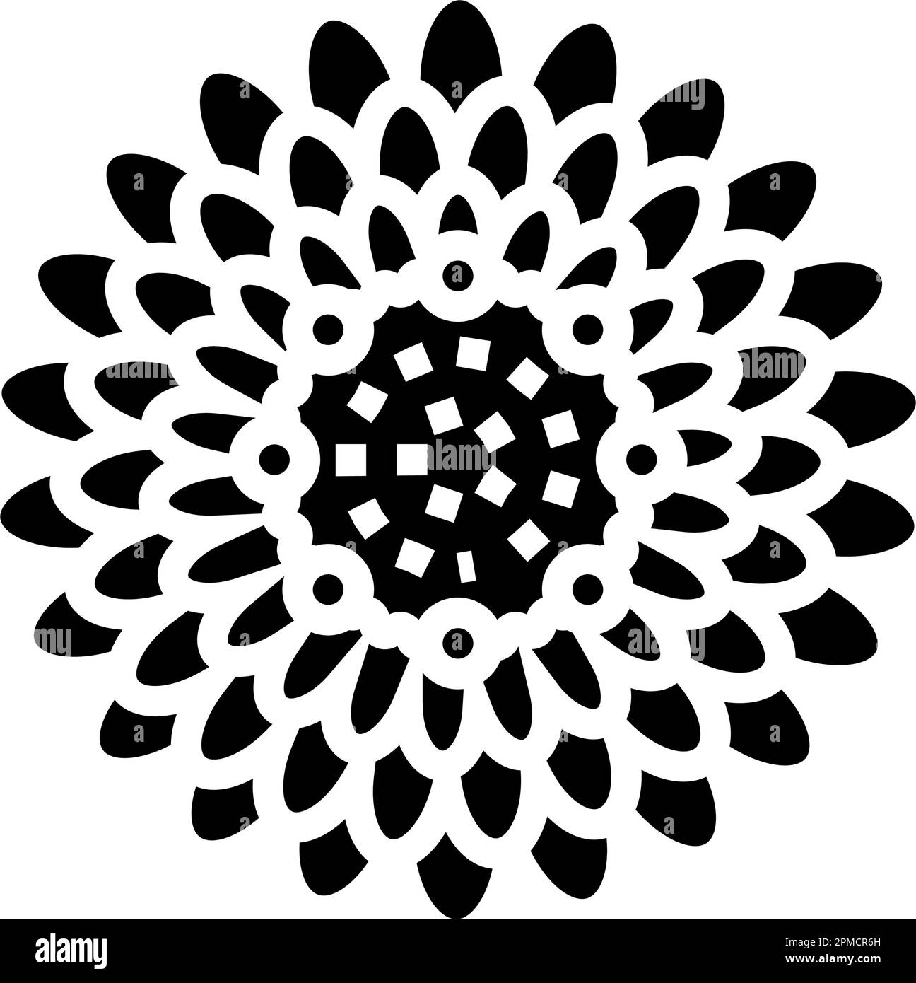 dahlia blossom spring glyph icon vector illustration Stock Vector Image ...