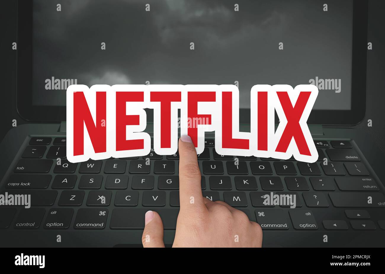 netflix, logo design for use on social media and news sites Stock Photo ...