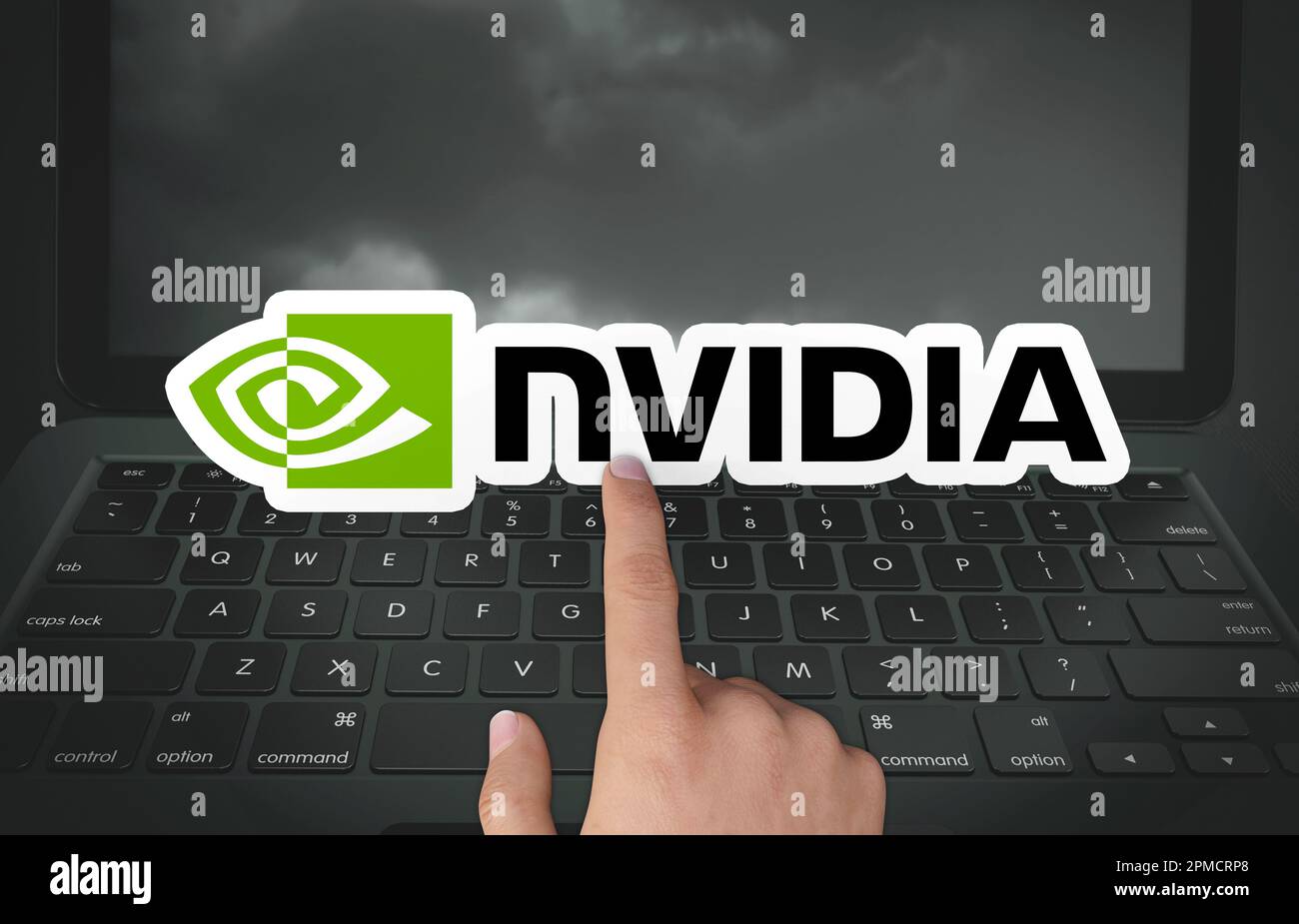 nvidia, logo design for use on social media and news sites Stock Photo ...