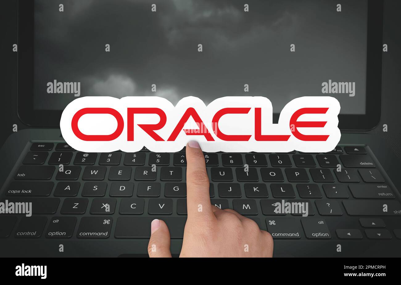 oracle, logo design for use on social media and news sites Stock Photo ...