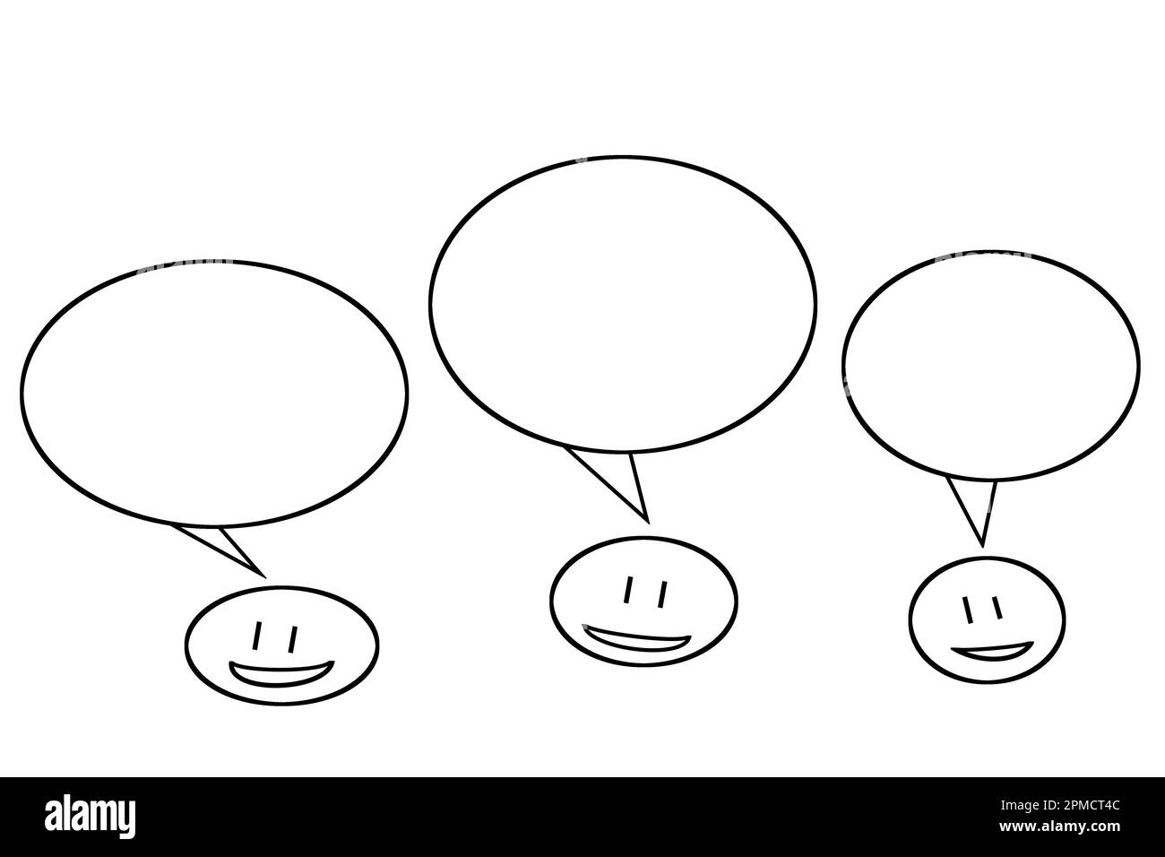 Stick figures with speech bubbles Stock Photo - Alamy
