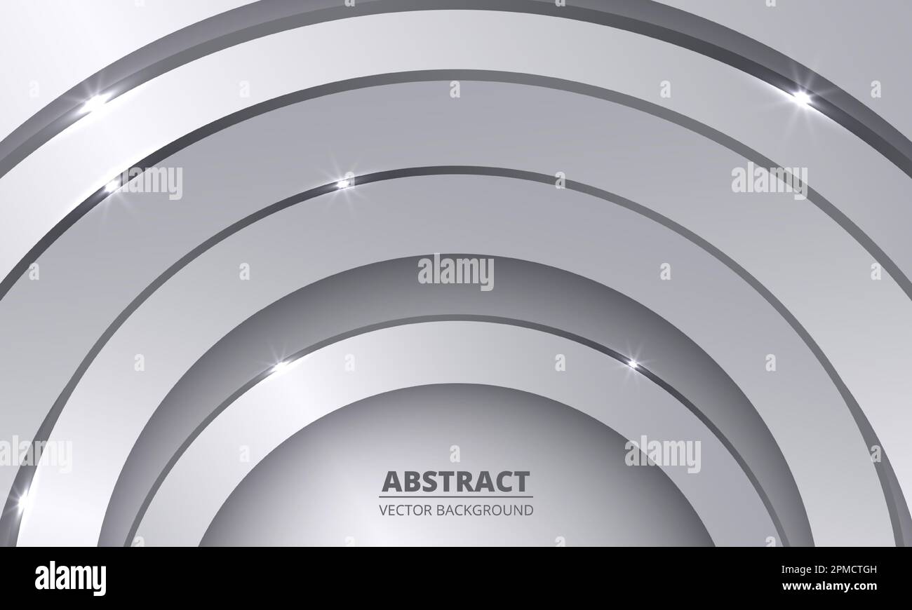 Abstract luxury silver circles line on elegant metallic vector ...
