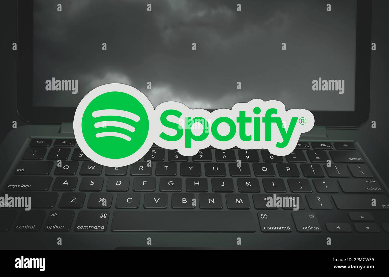 spotify, logo design for use on social media and news sites Stock Photo ...