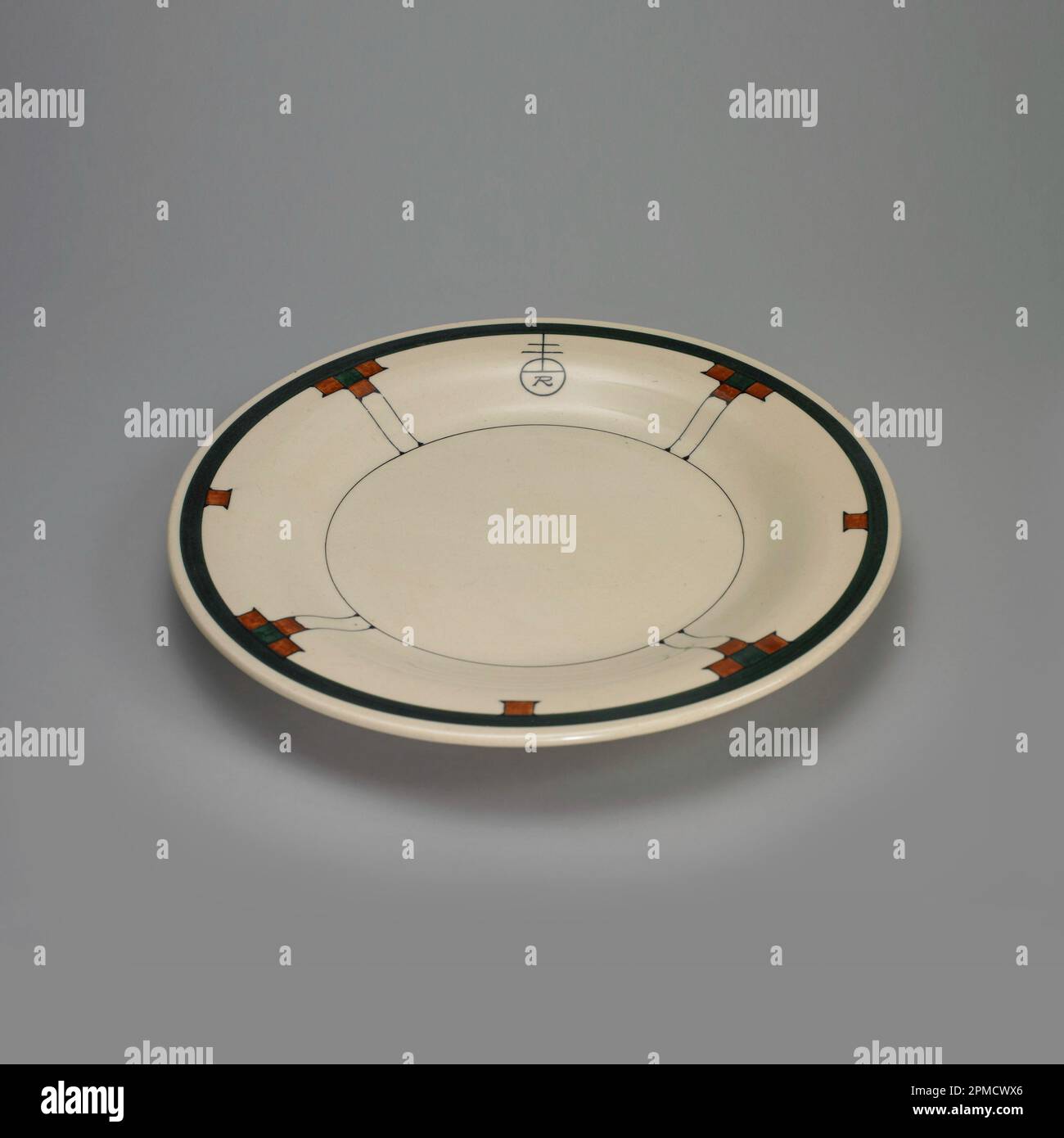 Plate (USA); Made by Buffalo Pottery; Made for Roycroft Inn; glazed ...