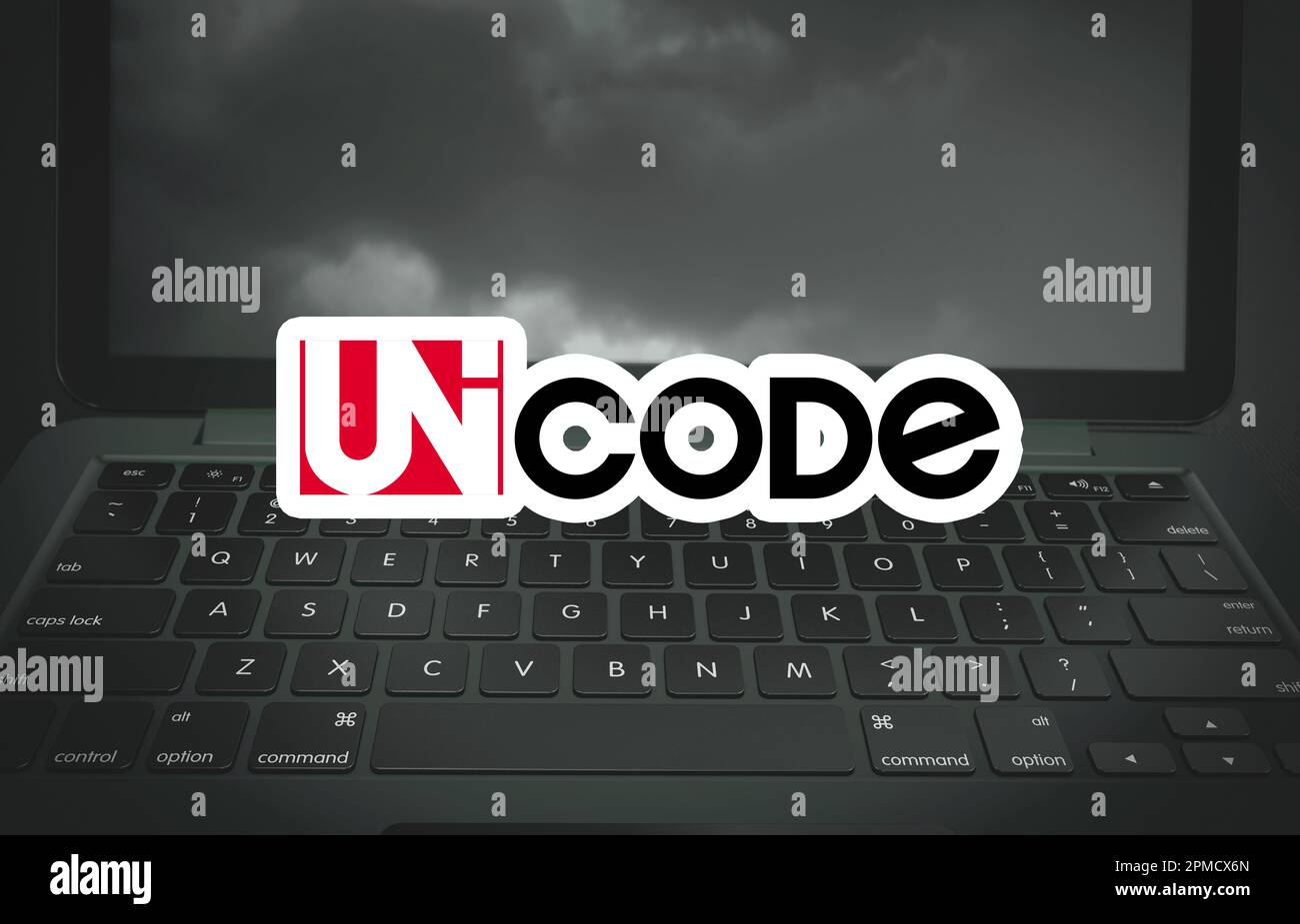 unicode, logo design for use on social media and news sites Stock Photo ...