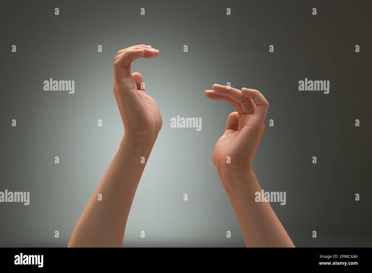Women's palms upward with relaxed fingers in a dance gesture Stock ...
