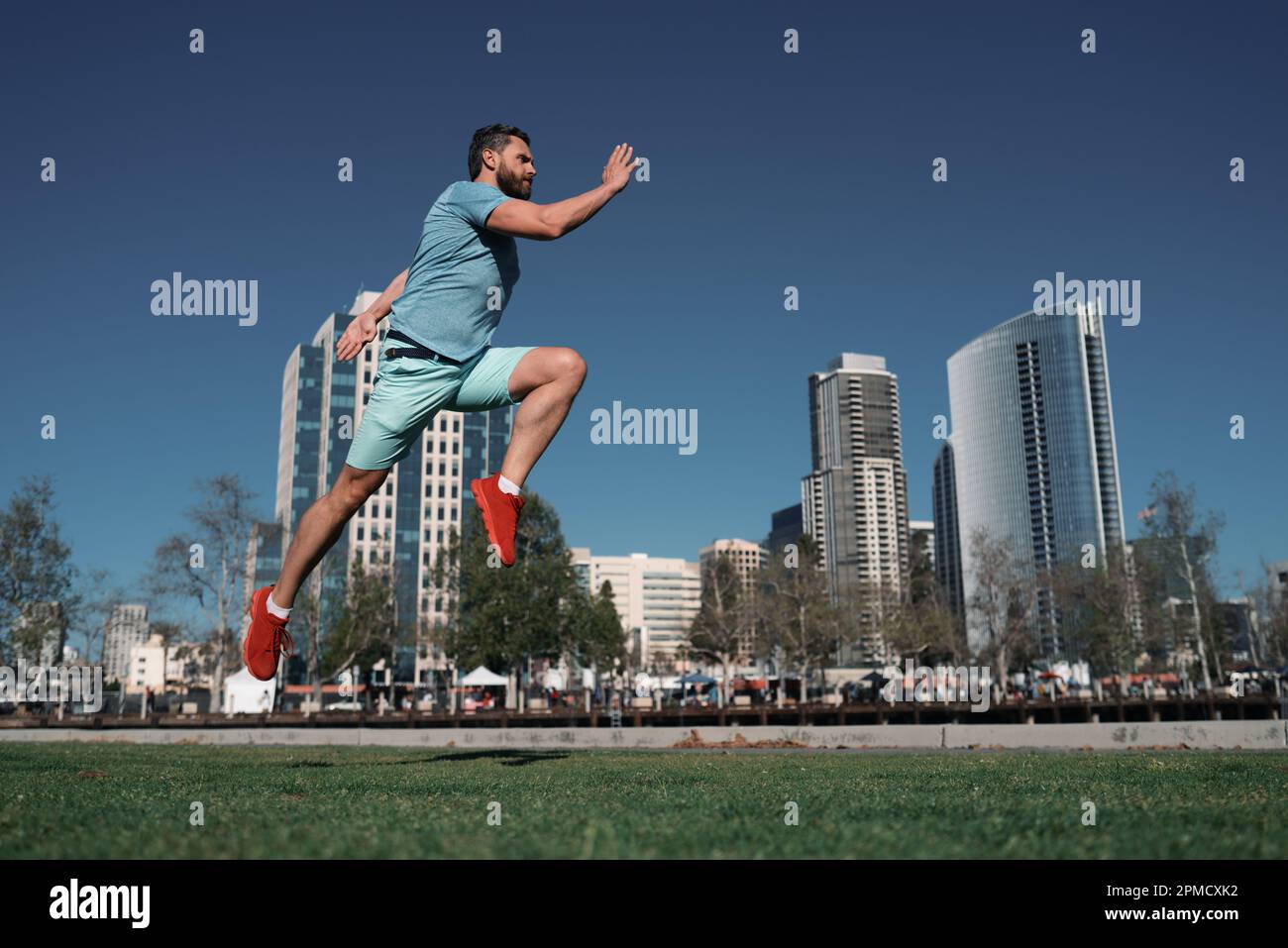 Man runner jogger running. Healthy lifestyle middle aged man runner ...