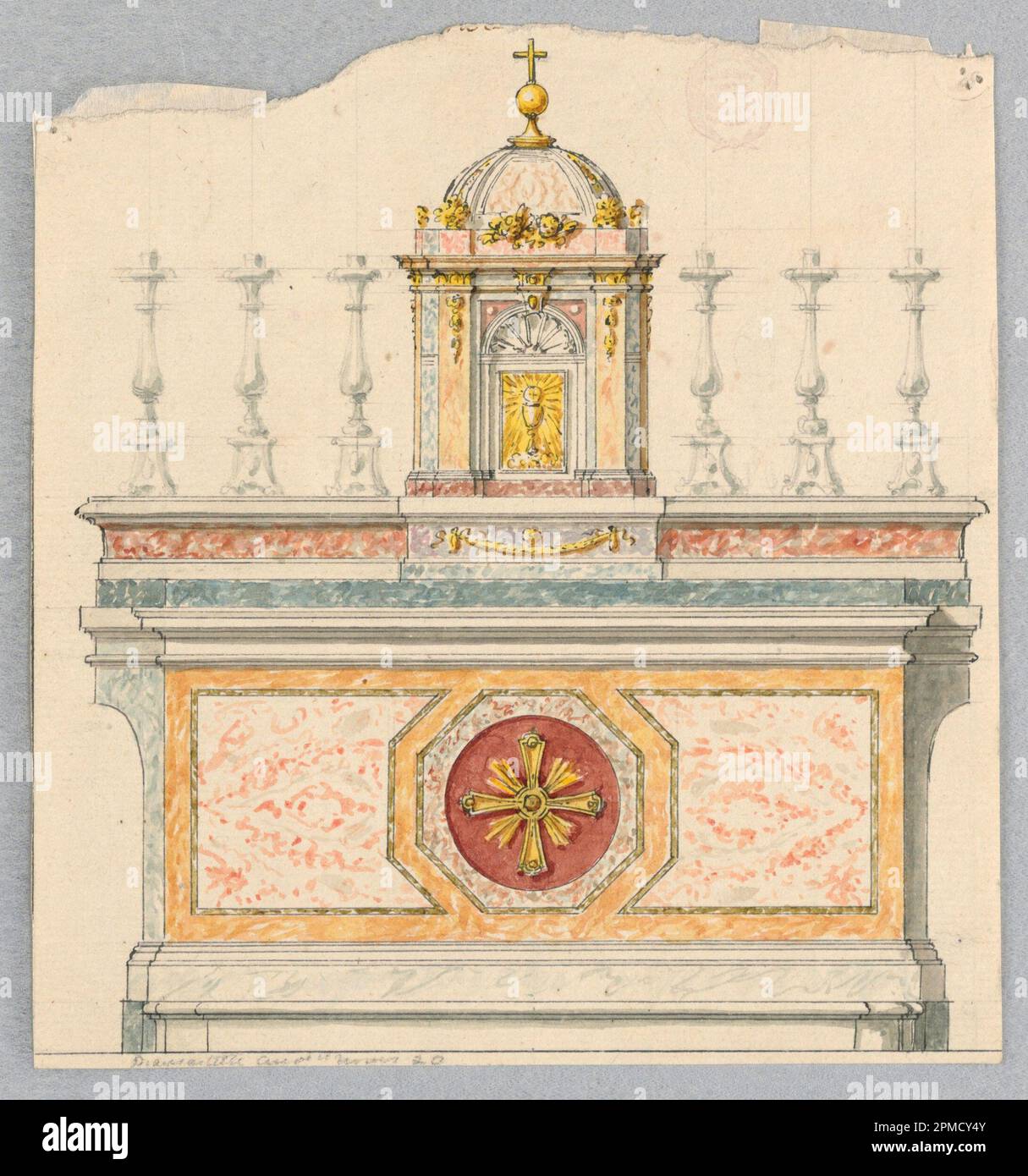 Drawing, Project for an altar: intended to be executed with colored ...