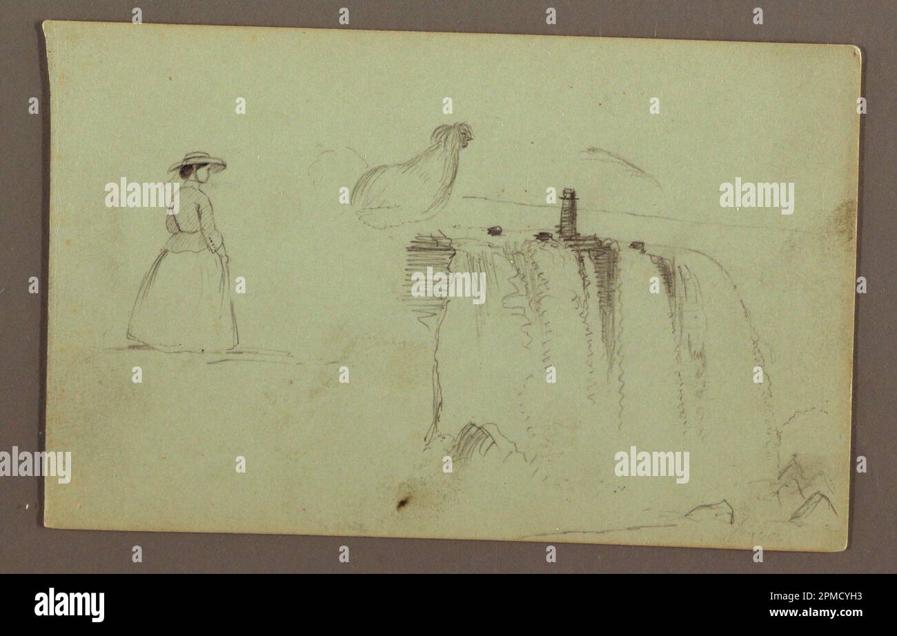 Drawing, A Walking Girl, a Crouching Chicken, and the American Falls on ...