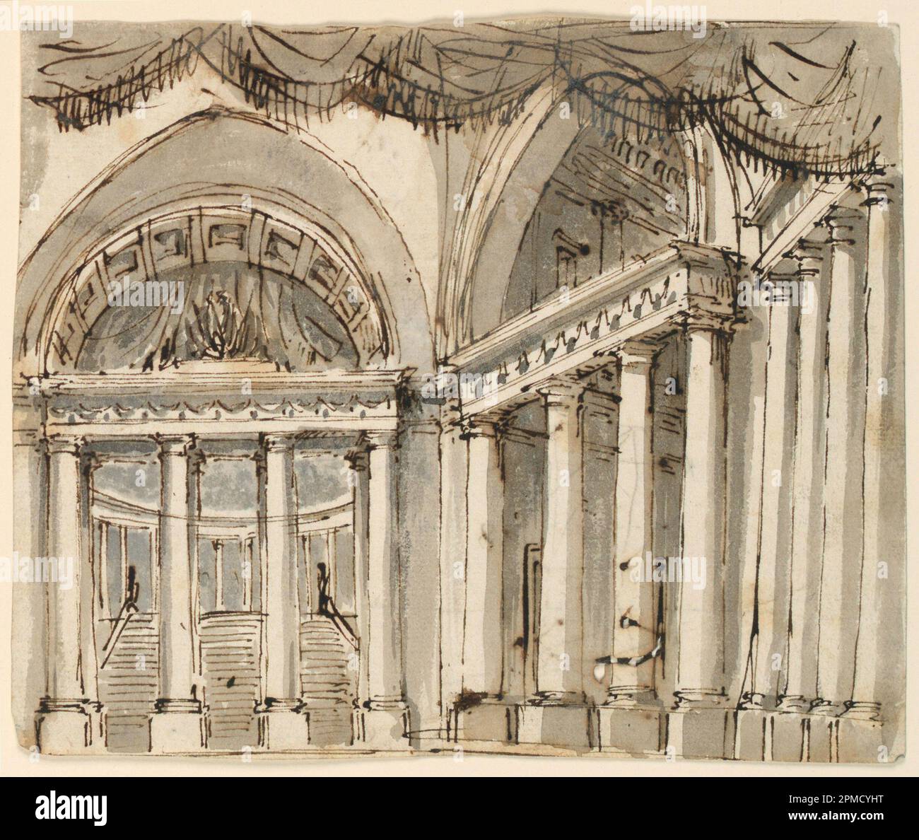 Drawing, Stage Design, Palace Interior; Probably Antonio Sarti (Italian ...