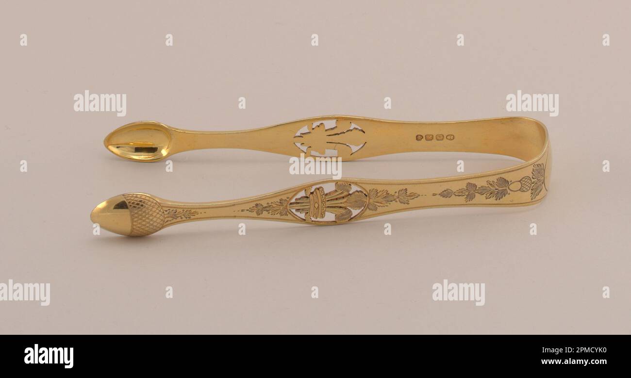 Sugar Tongs (England); Made by William Esterbrook; silver, gilding ...