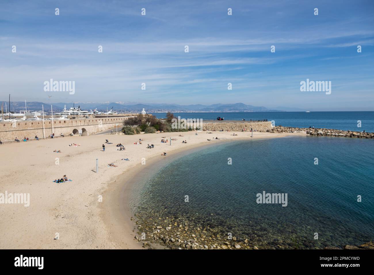 Plage de la Gravette, Sandy beach at Antibes France Stock Photo - Alamy