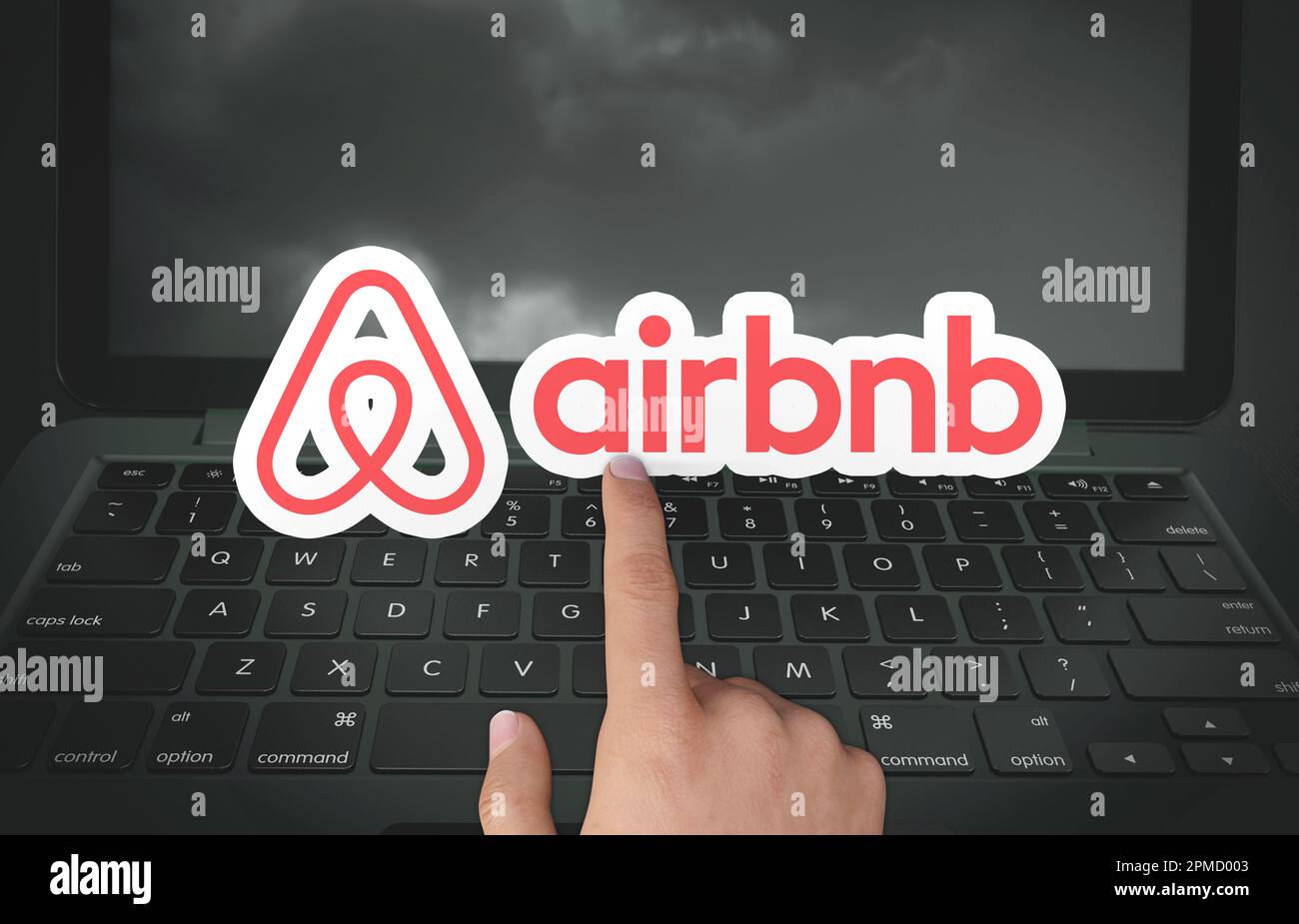 airbnb, logo design for use on social media and news sites Stock Photo ...